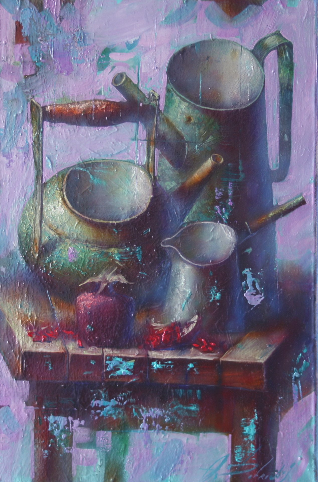 Green still life Painting by Alexandr Dobrodiy - Jose Art Gallery