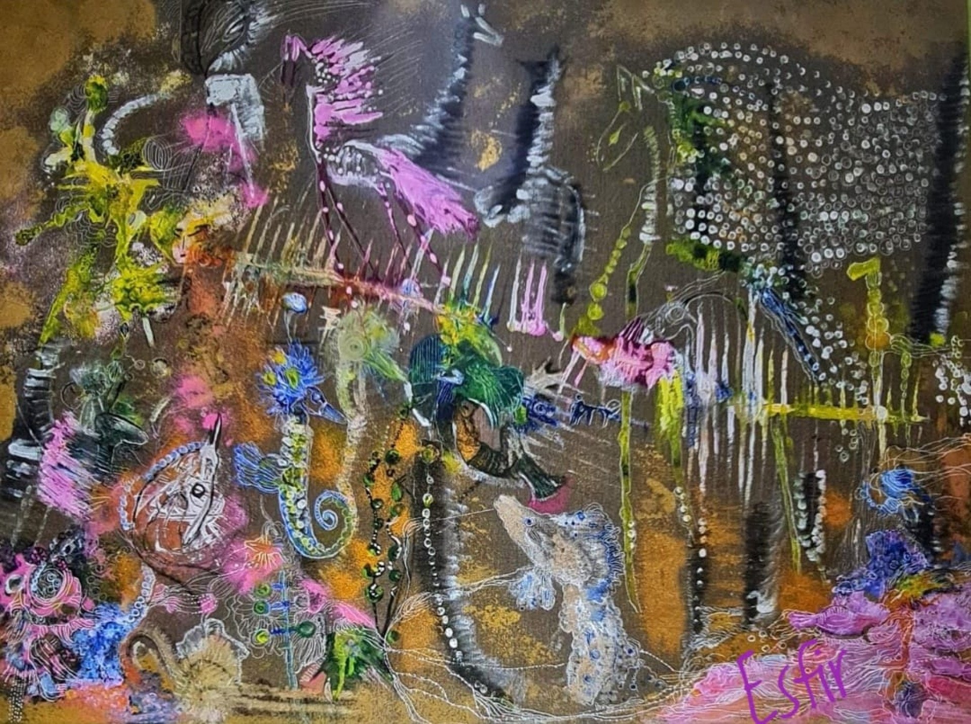 TIGHTROPE WALKERS IN ETERNITY Painting by Esfir Shapiro