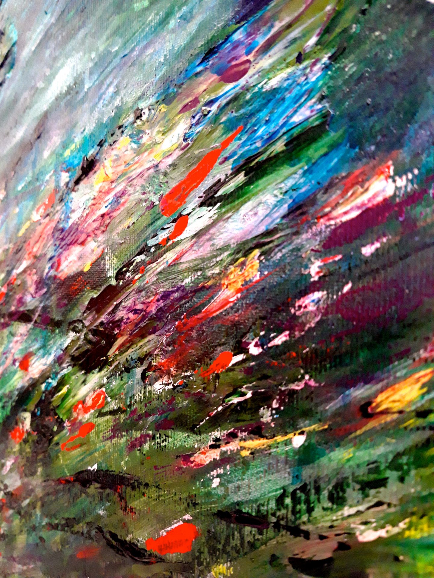 Flowers in the wind Painting by Elena Parau - Jose Art Gallery