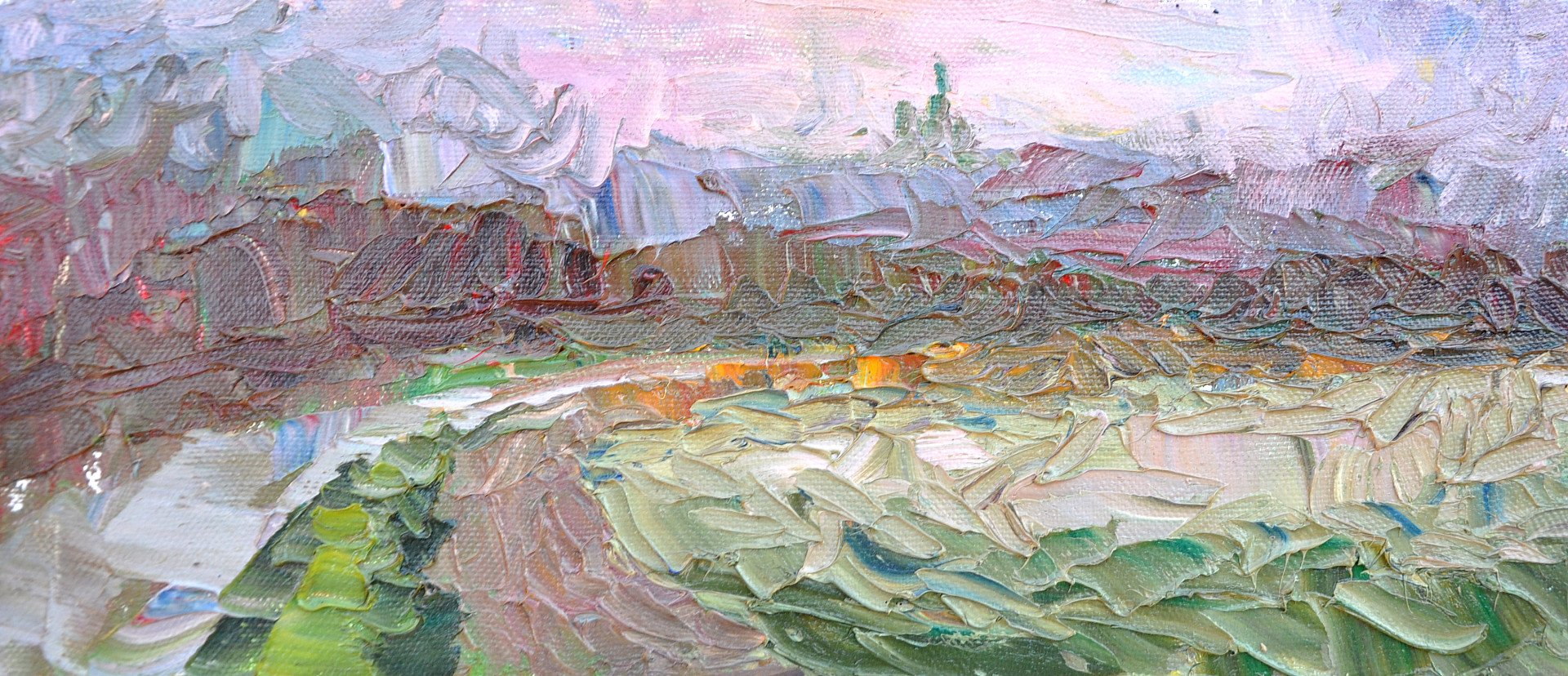 The last rays of the setting s Painting by Olga Bejina