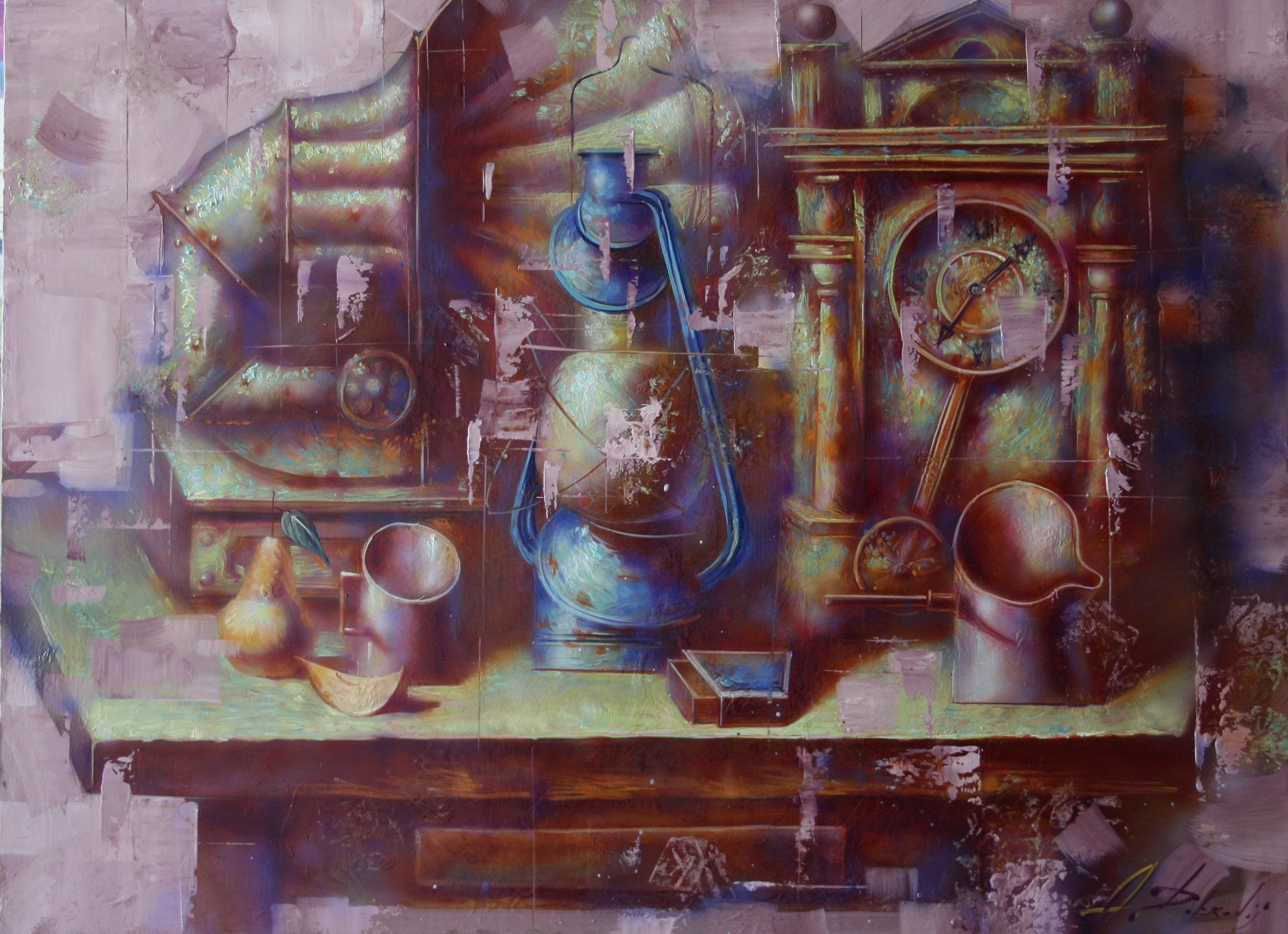 Motif with clock Painting by Dobrodiy Alexandr