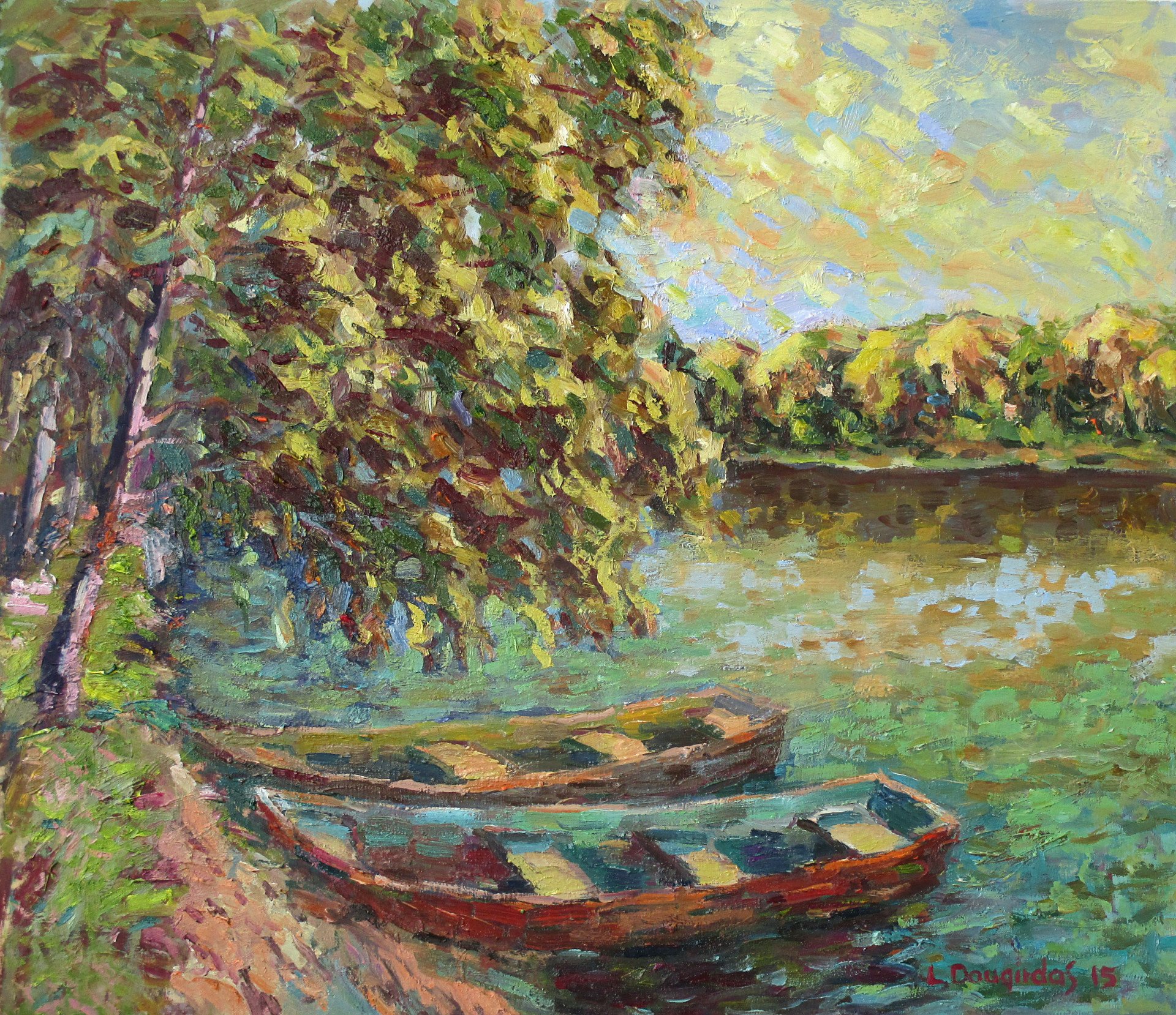 By the Lake Painting by Liudvikas Daugirdas