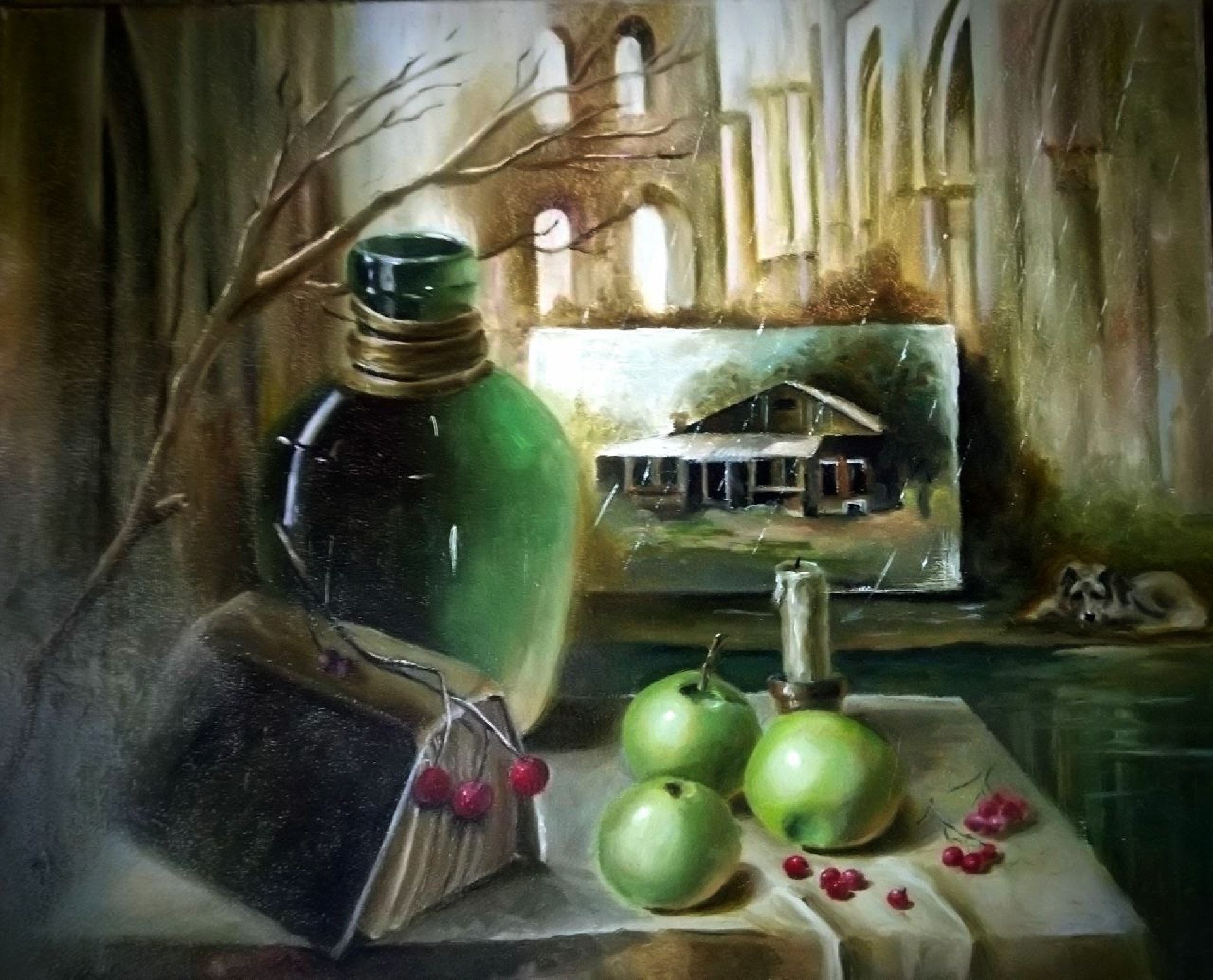 ...y un mundo partido en dos... Pintura de Elena Moiseenko