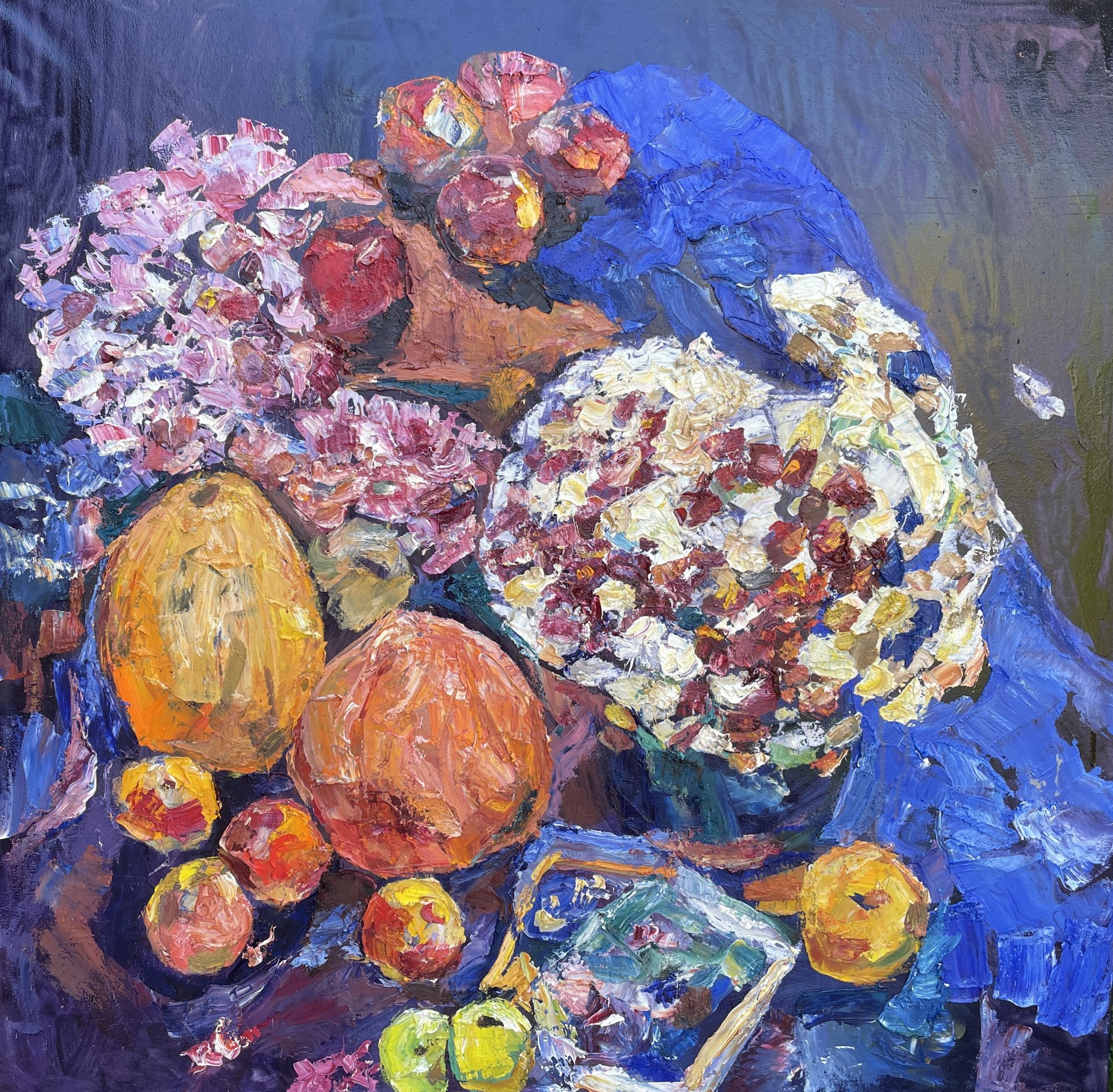 Blue still life Painting by Andrii Haidar - Jose Art Gallery