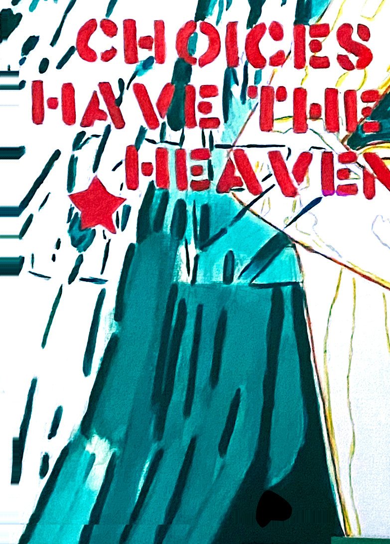 Between heaven and hell Painting by elizabeth Roman