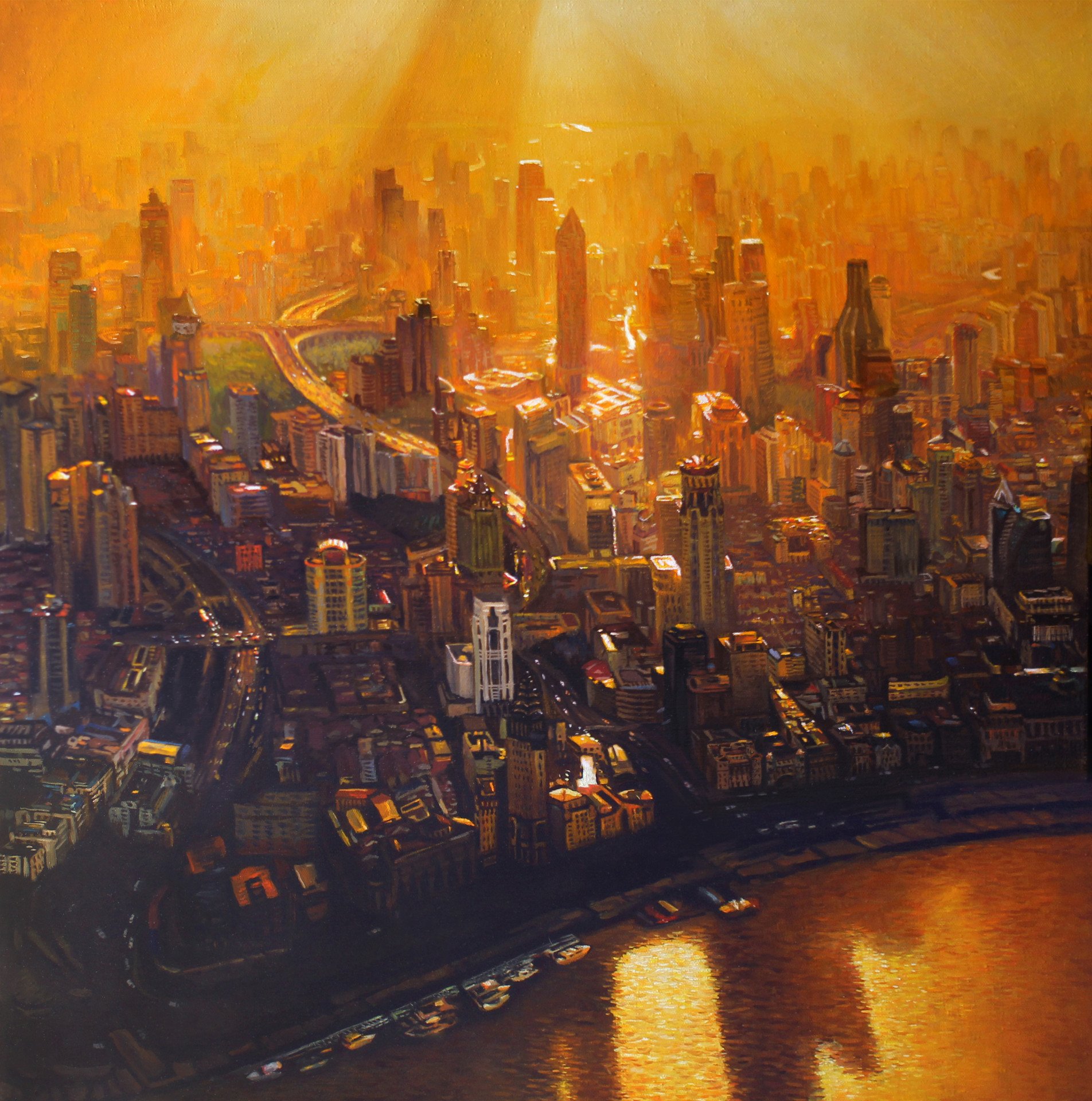 Shanghai Painting by Mihail Zablodsdki - Jose Art Gallery