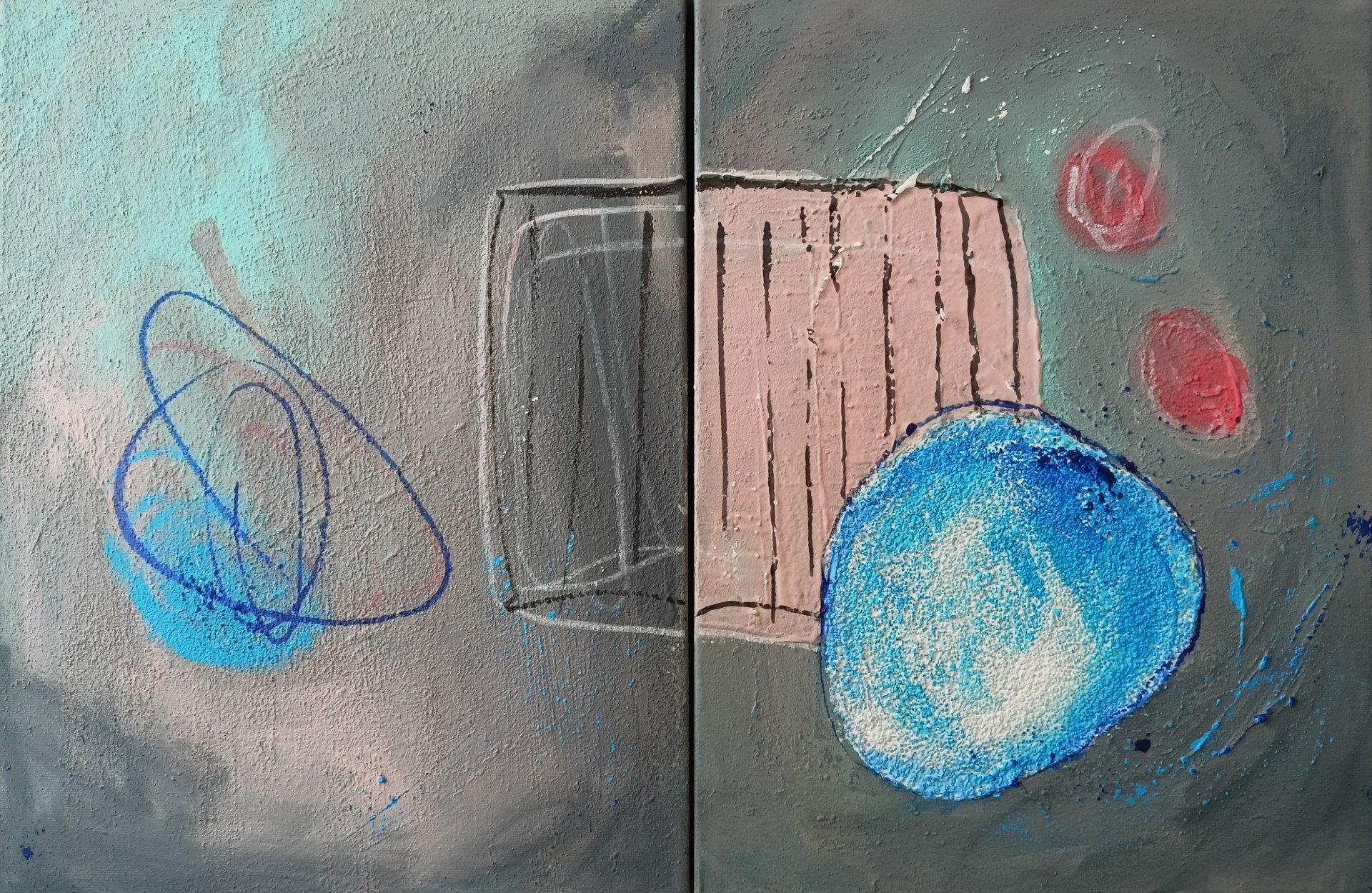 Untitled diptych Painting by Hanna Maris - Jose Art Gallery