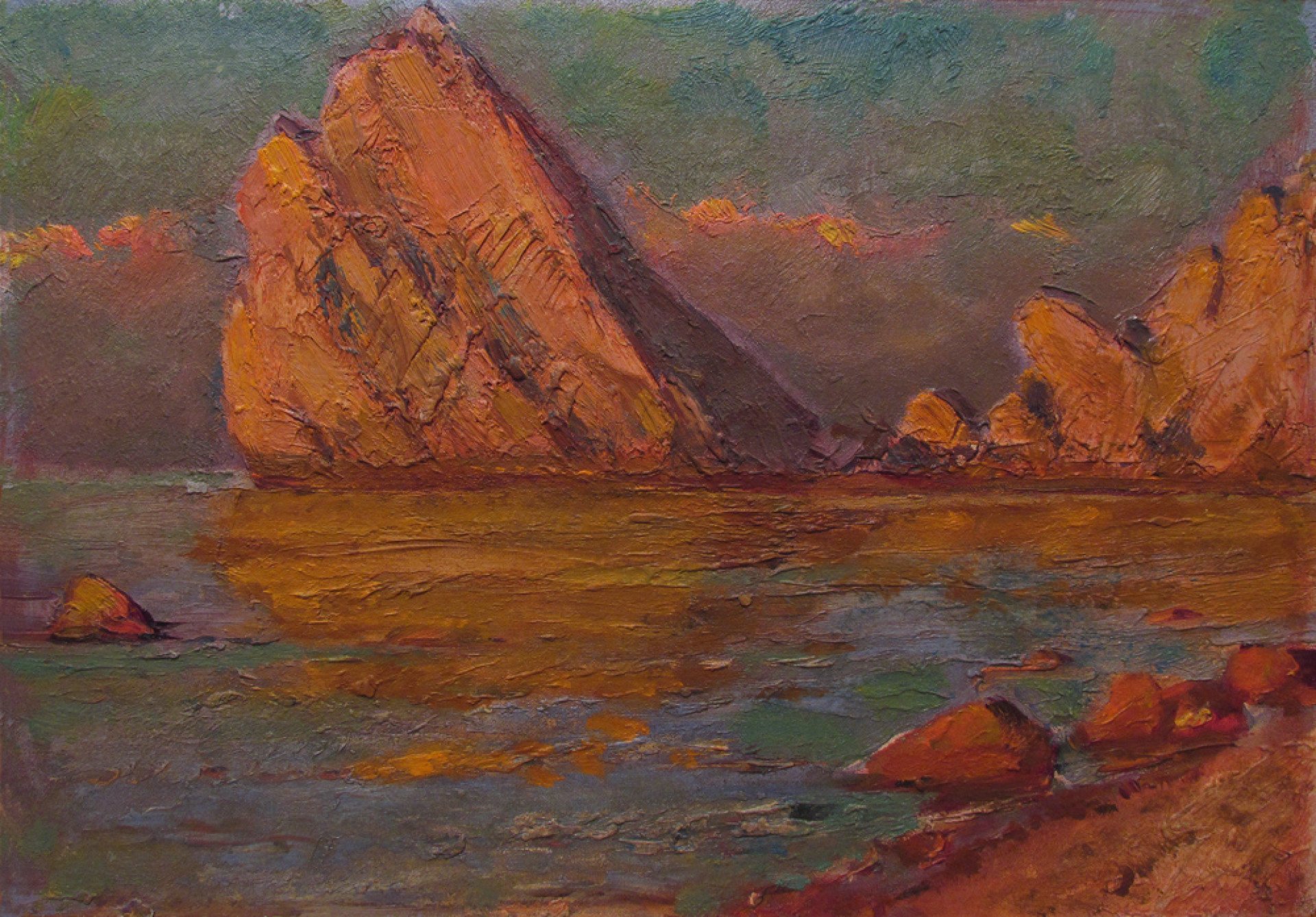 Rock in the sea Painting by Vasily Belikov