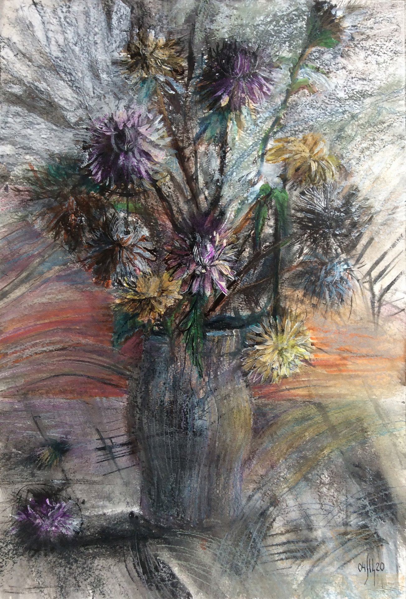 These are our flowers! (aster) Painting by Maria Shedrina