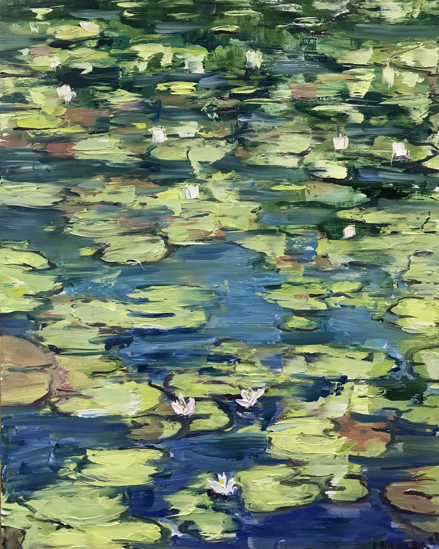 Water lily Painting by Iryna Karpiak - Jose Art Gallery