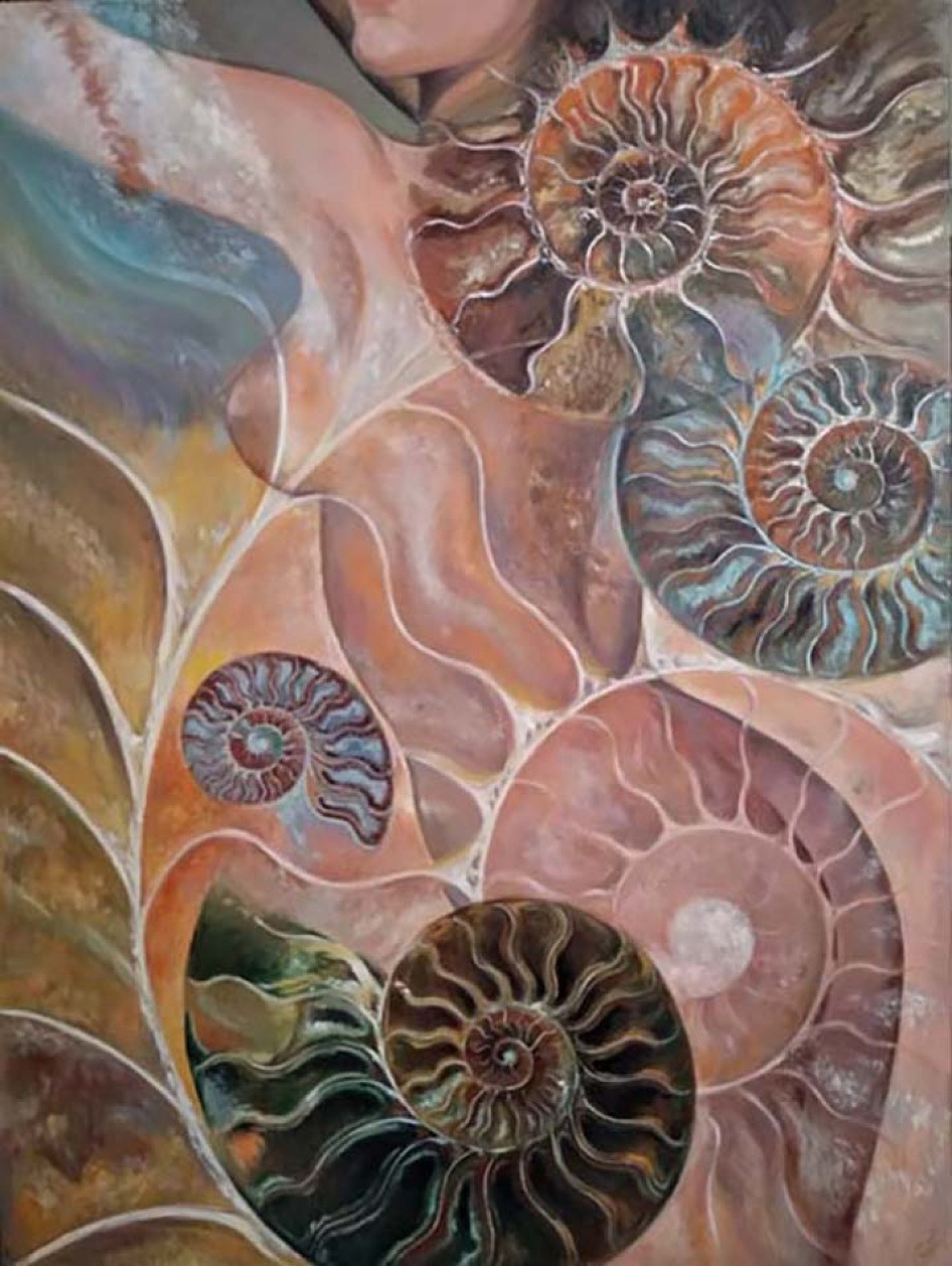 Ammonite Painting by Natali Romanovska Cicak