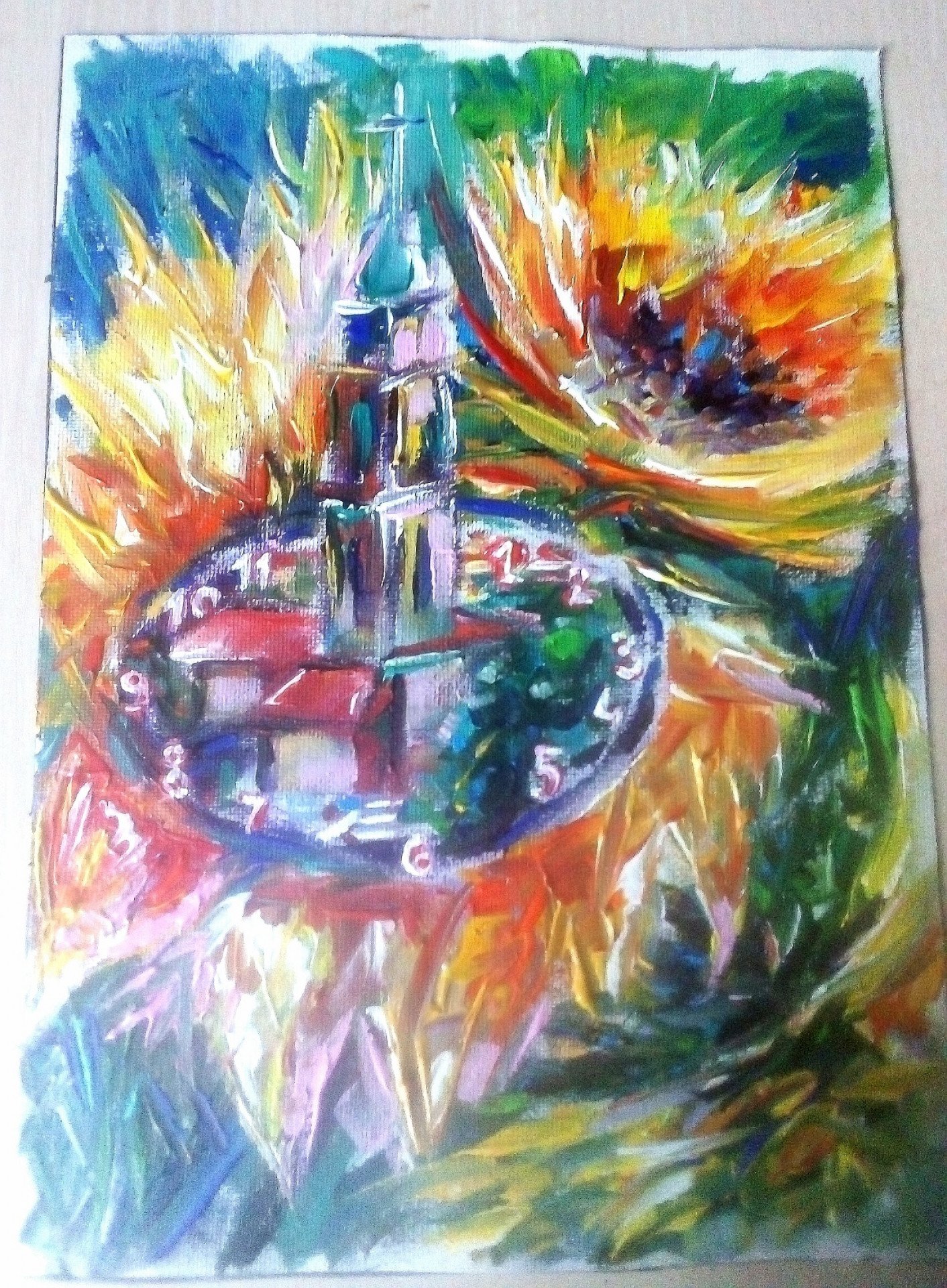 Flower clock Painting by Irina Dashkina - Jose Art Gallery