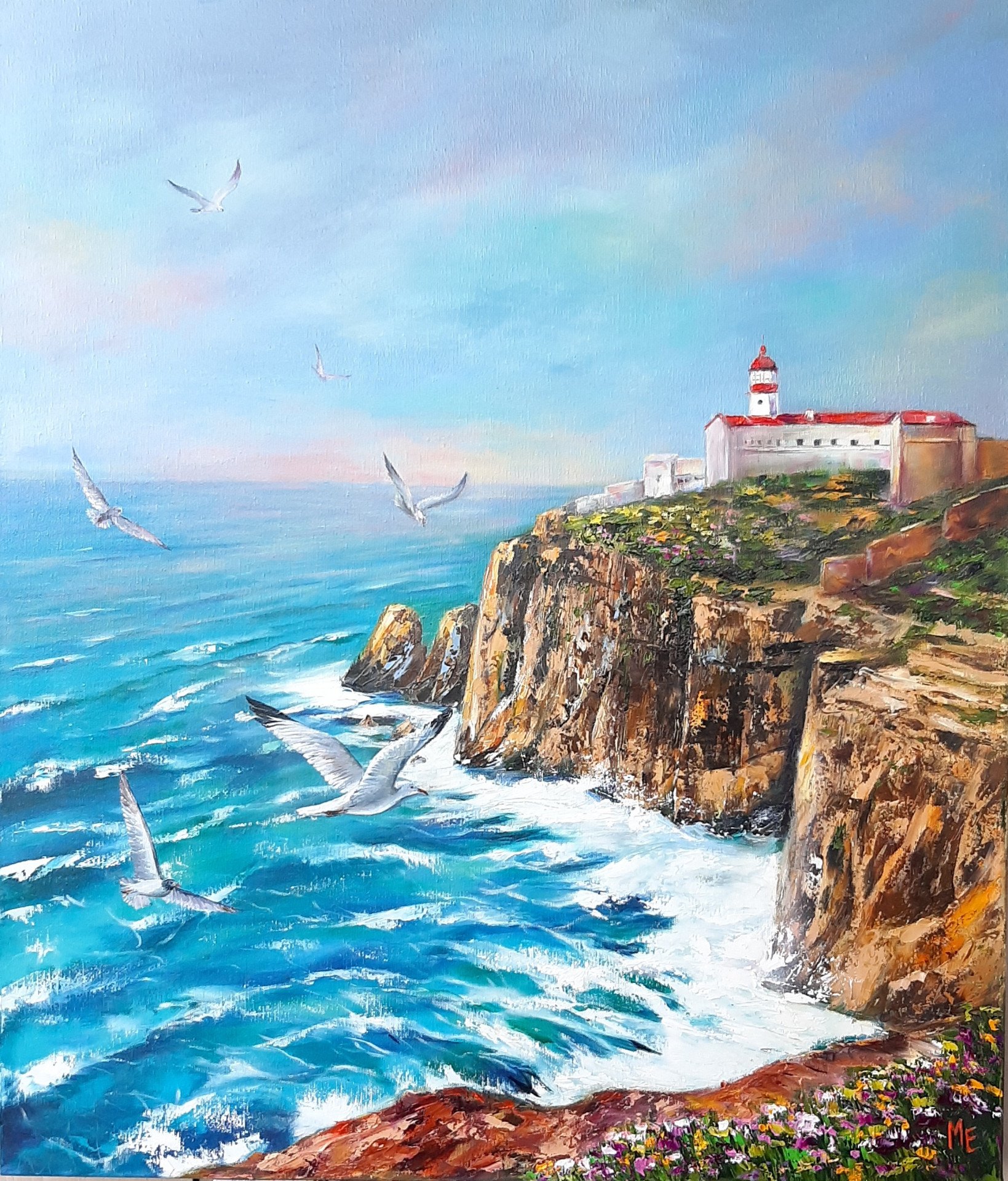 Ocean of love Painting by Elena Gontar - Jose Art Gallery