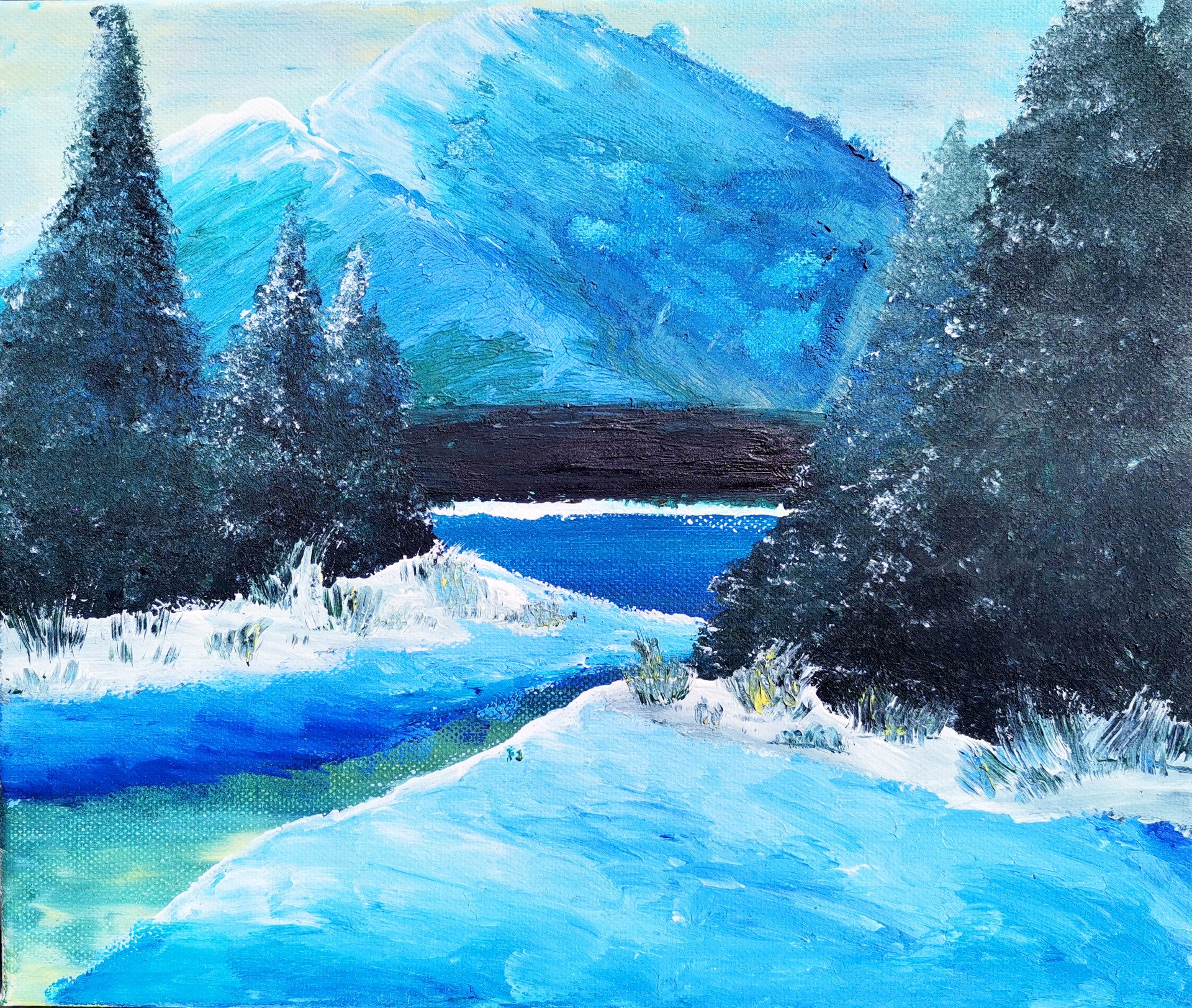 Snowy Mountains Painting by Anna Kazak - Jose Art Gallery