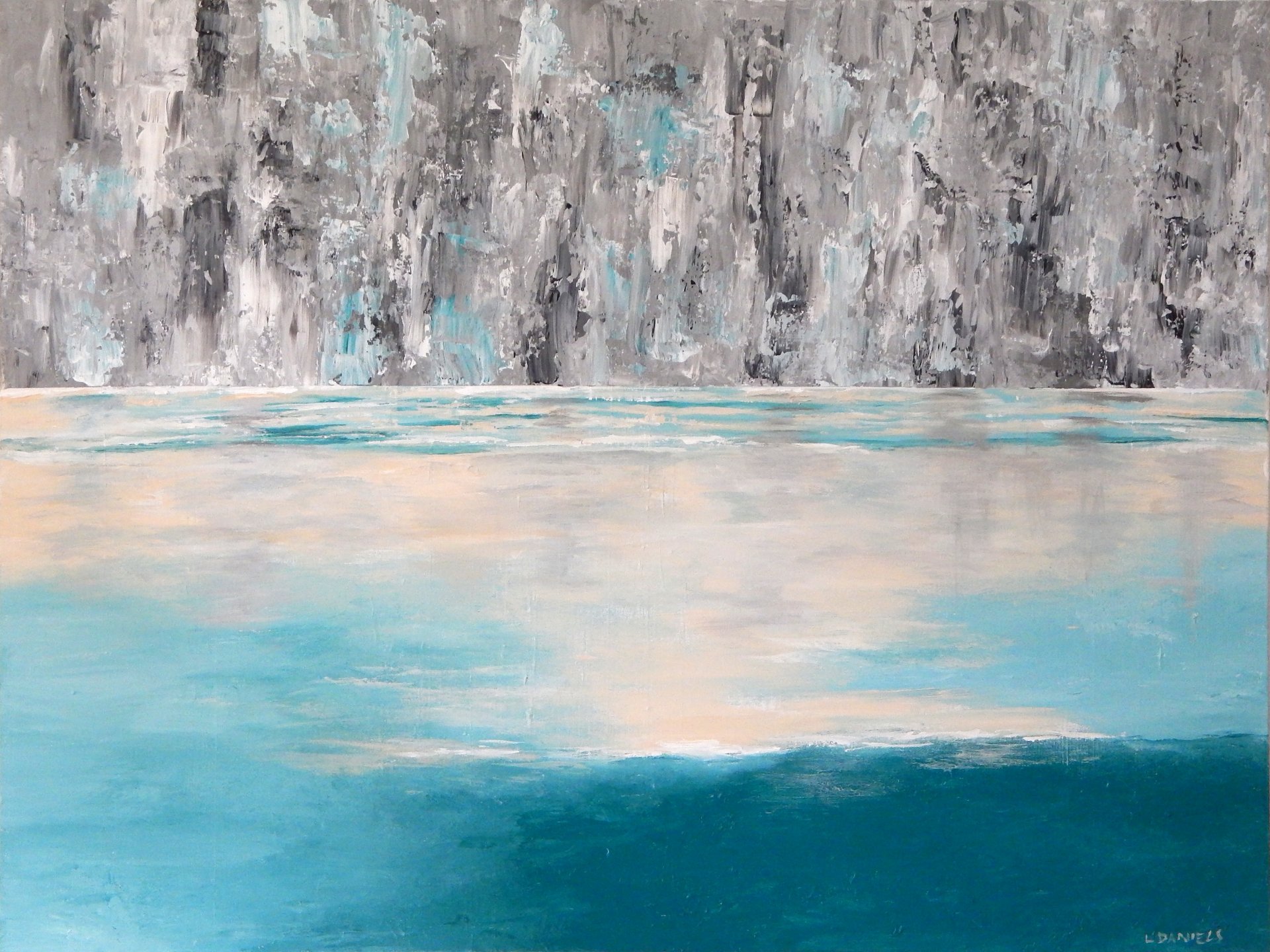 Blue Lagoon Painting by Lisa Daniels - Jose Art Gallery