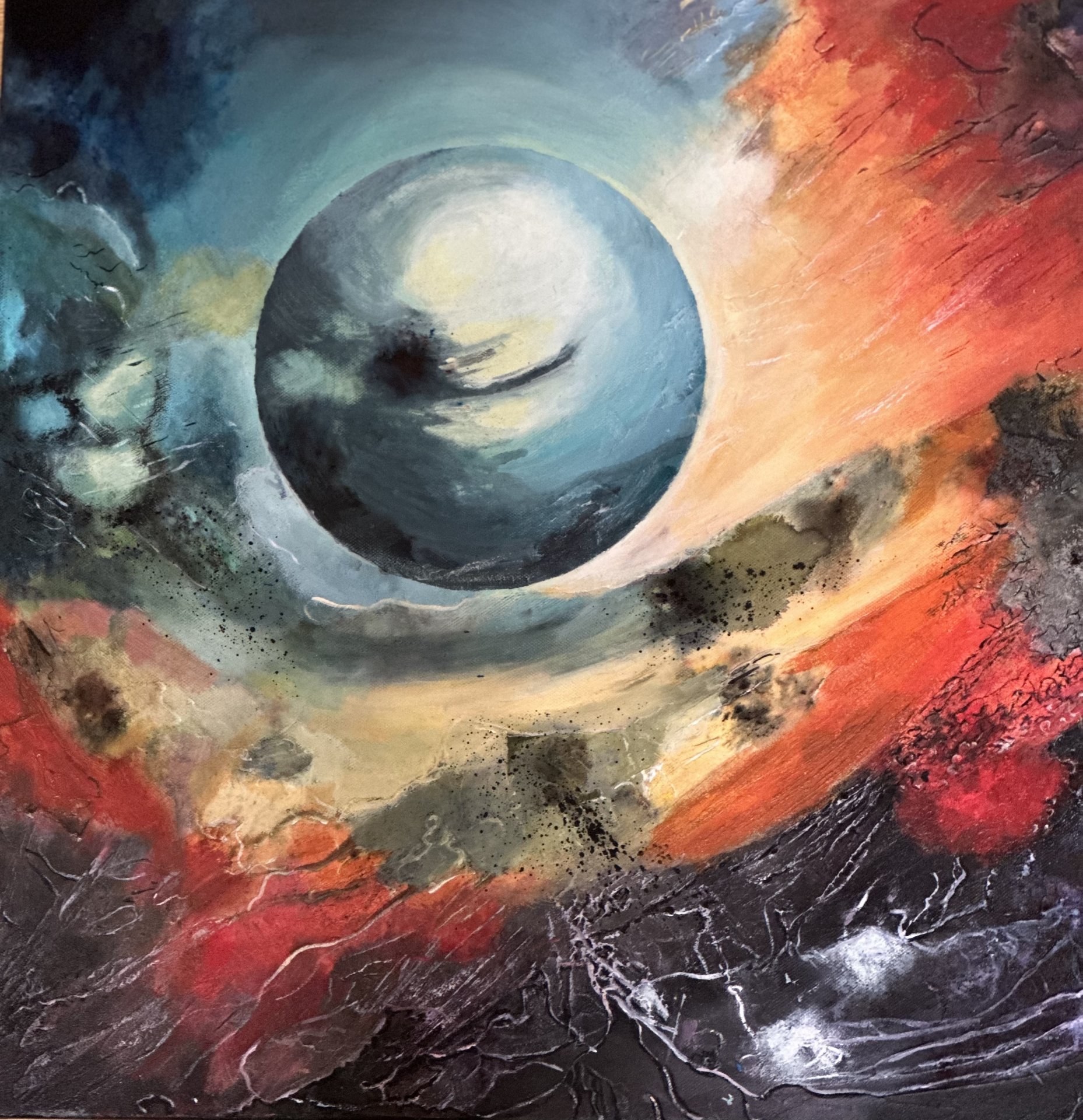 The birth of the planet Painting by Larisa Robins