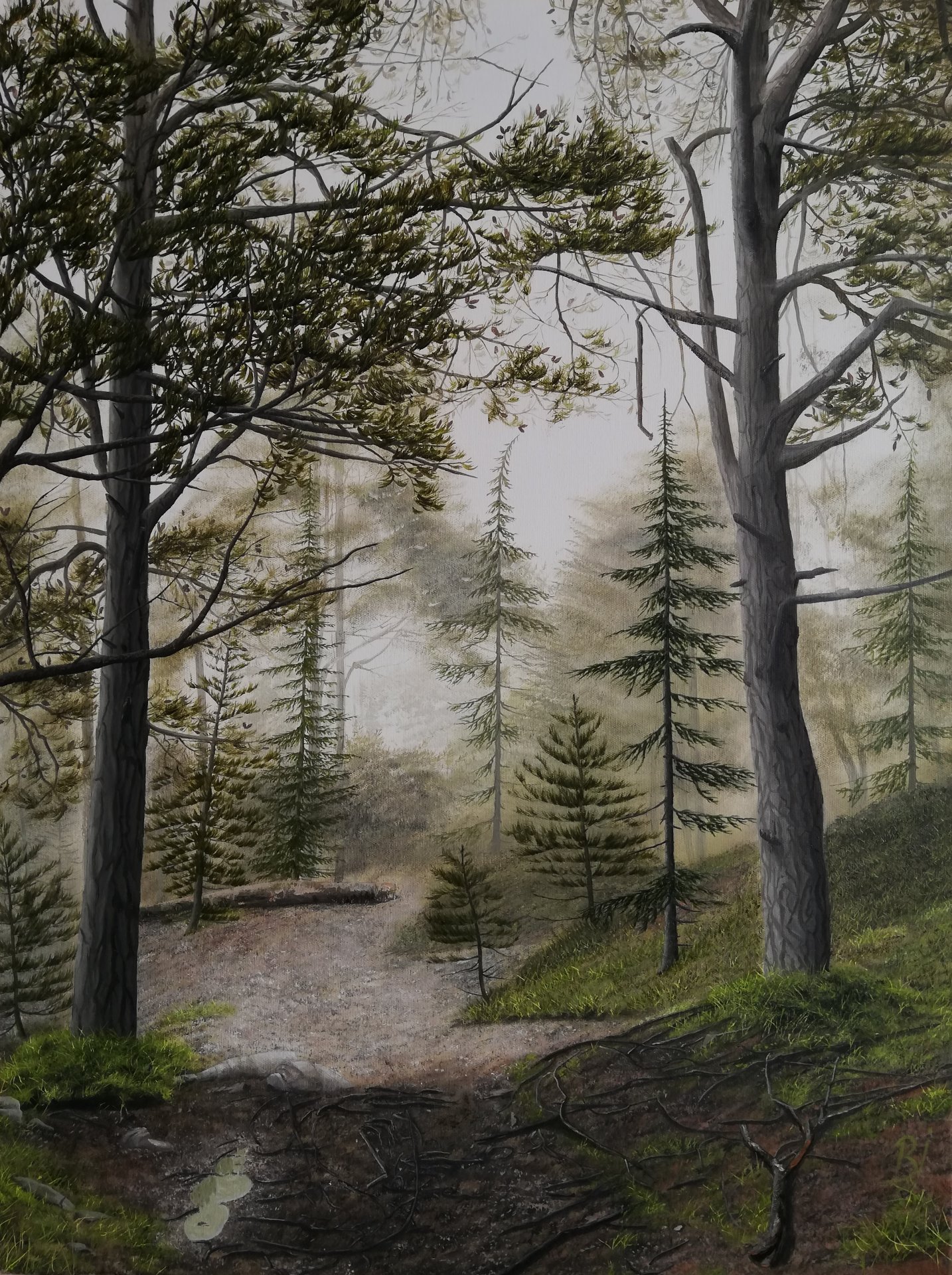 Misty Forest Painting by Bekir Islam - Jose Art Gallery