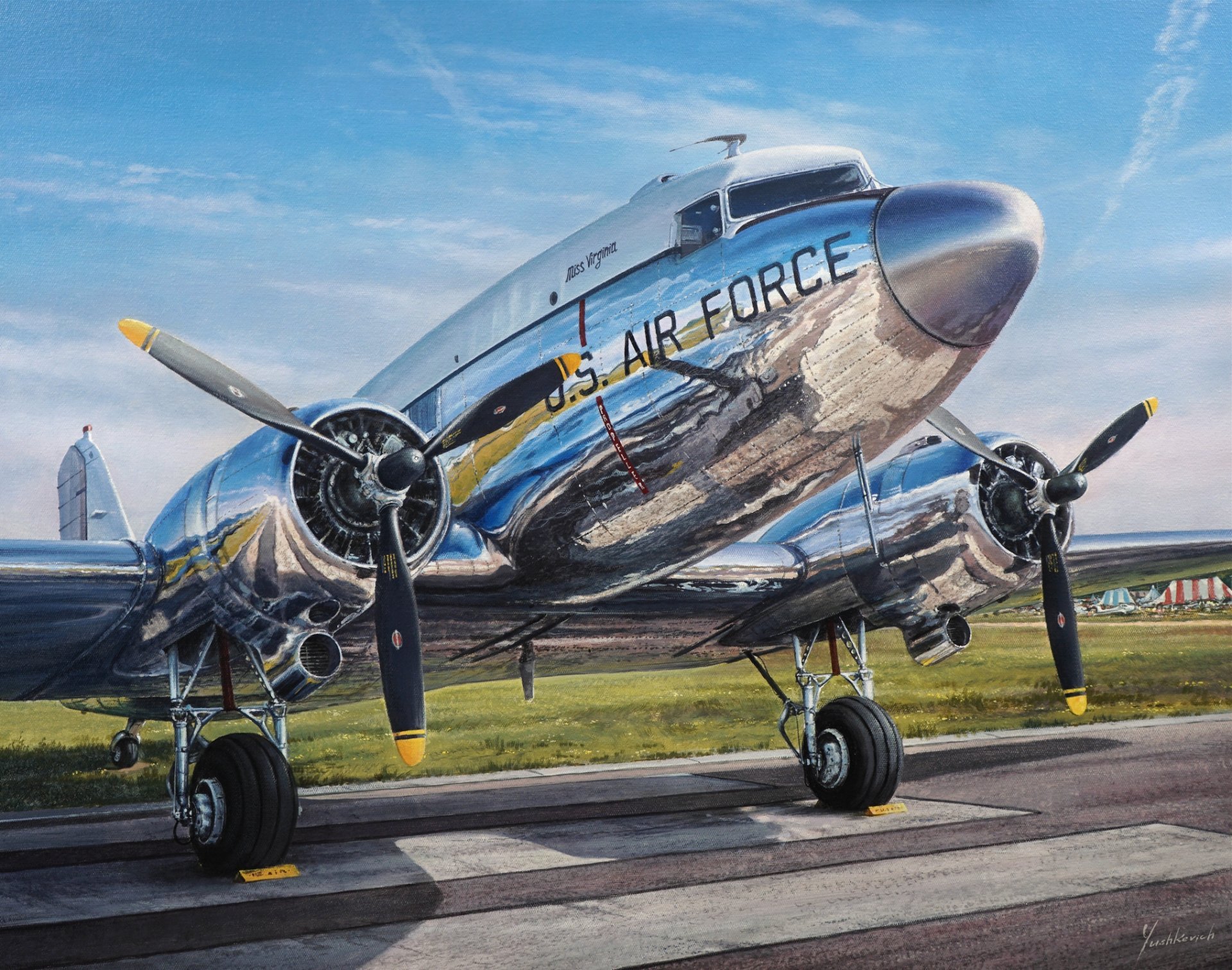Douglas DC-3 Painting by Viktar Yushkevich Yuvart