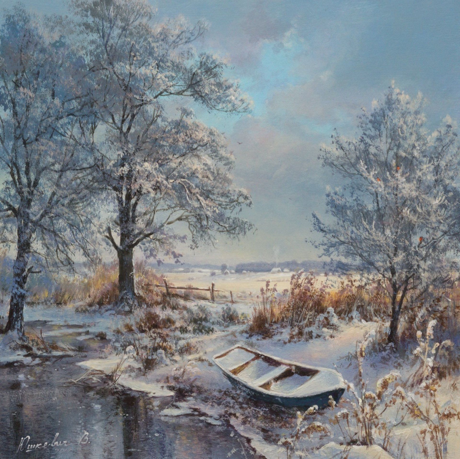 The bullfinches have arrived Digital Art - Viktar Yushkevich Yuvart