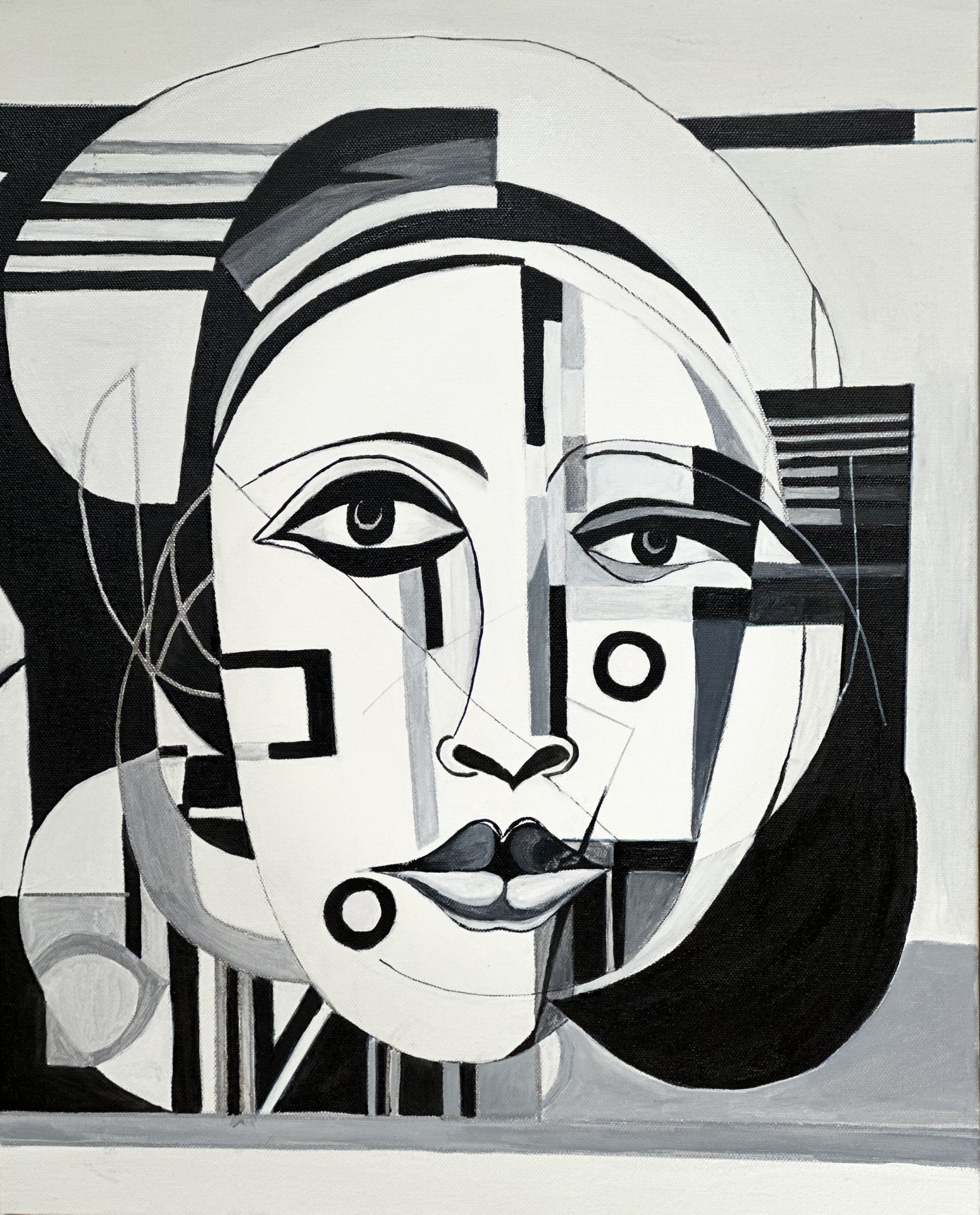 Facial Geometry-3 Painting by Larisa Robins