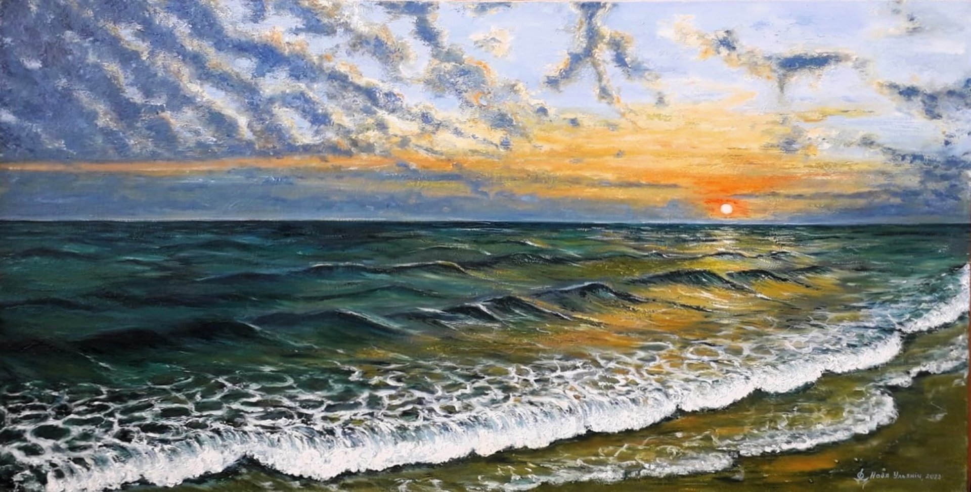 A warm evening by the sea Painting by Nadiya Ulyanich