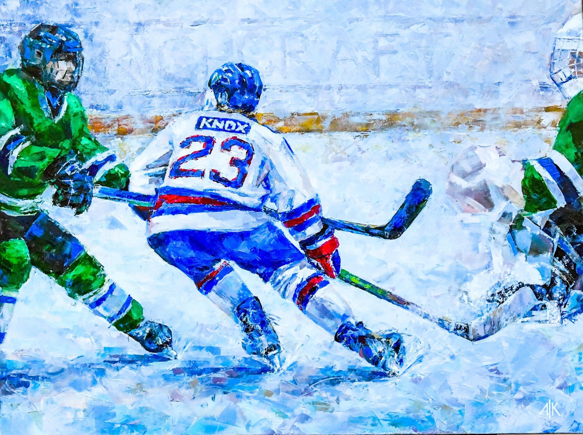 Jack Knox OJS moment in hockey Painting by A|K
