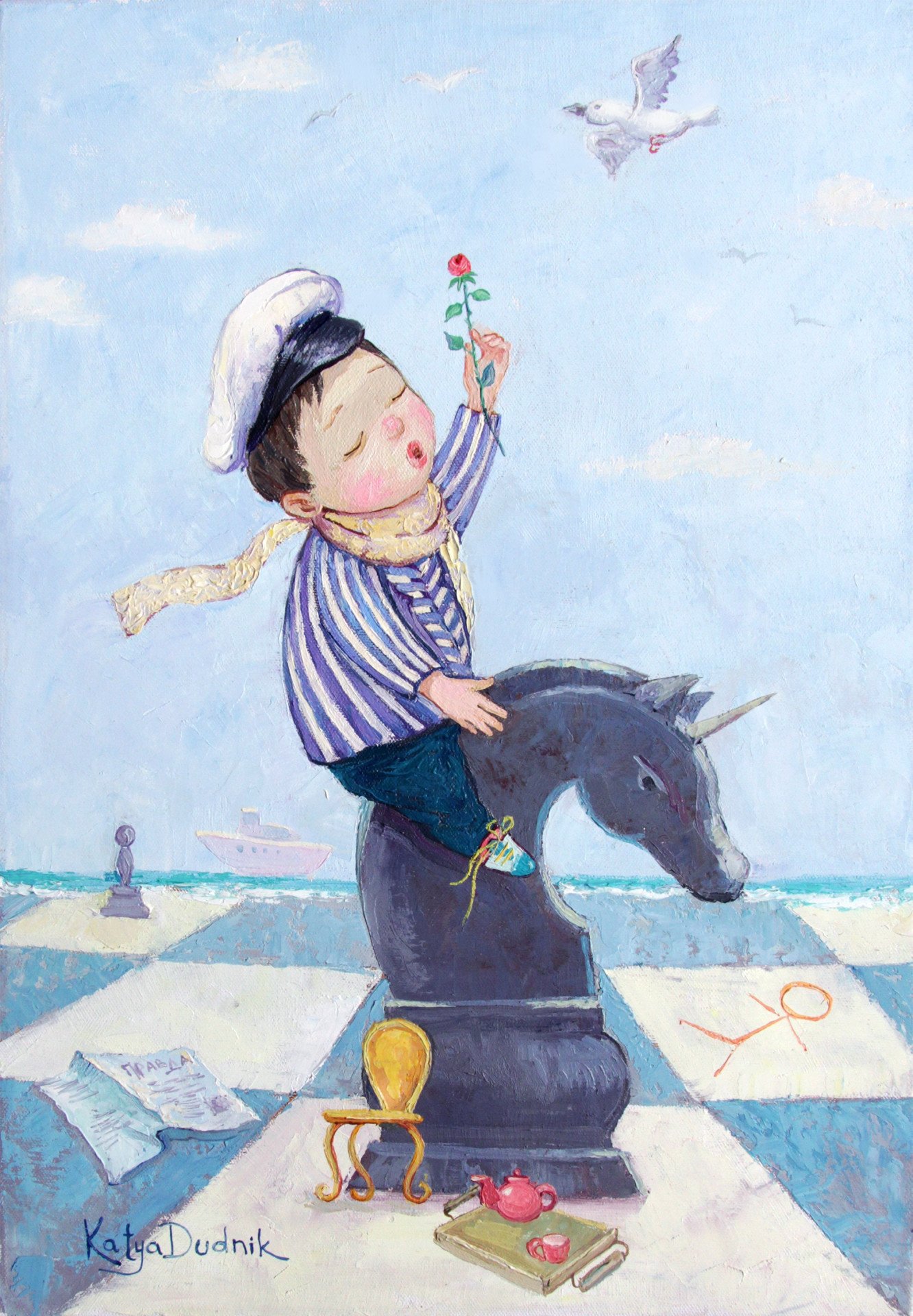 Run over the Horizon Painting by Katya Dudnik
