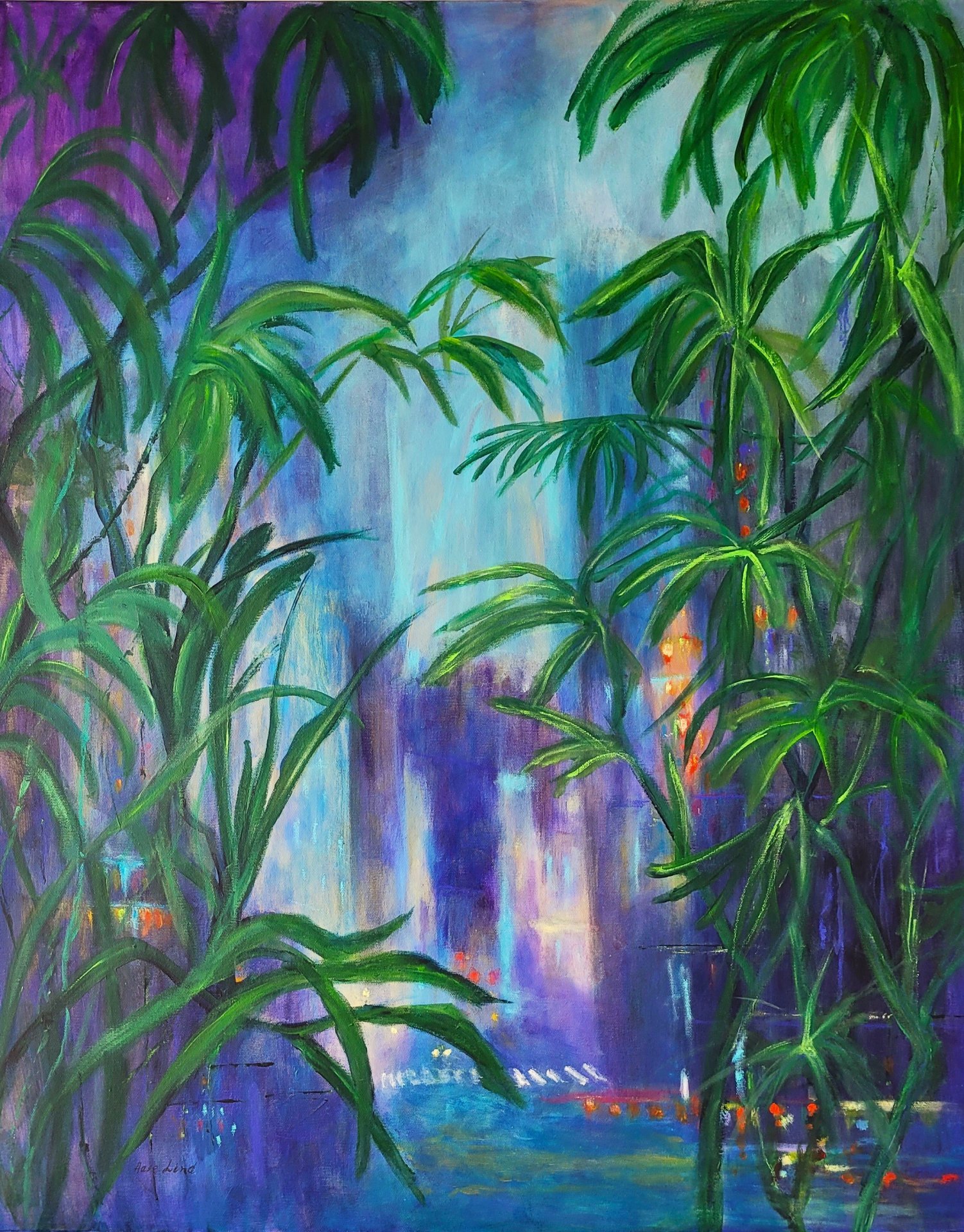 'Midnight in the City' Drawing - Aase Lind