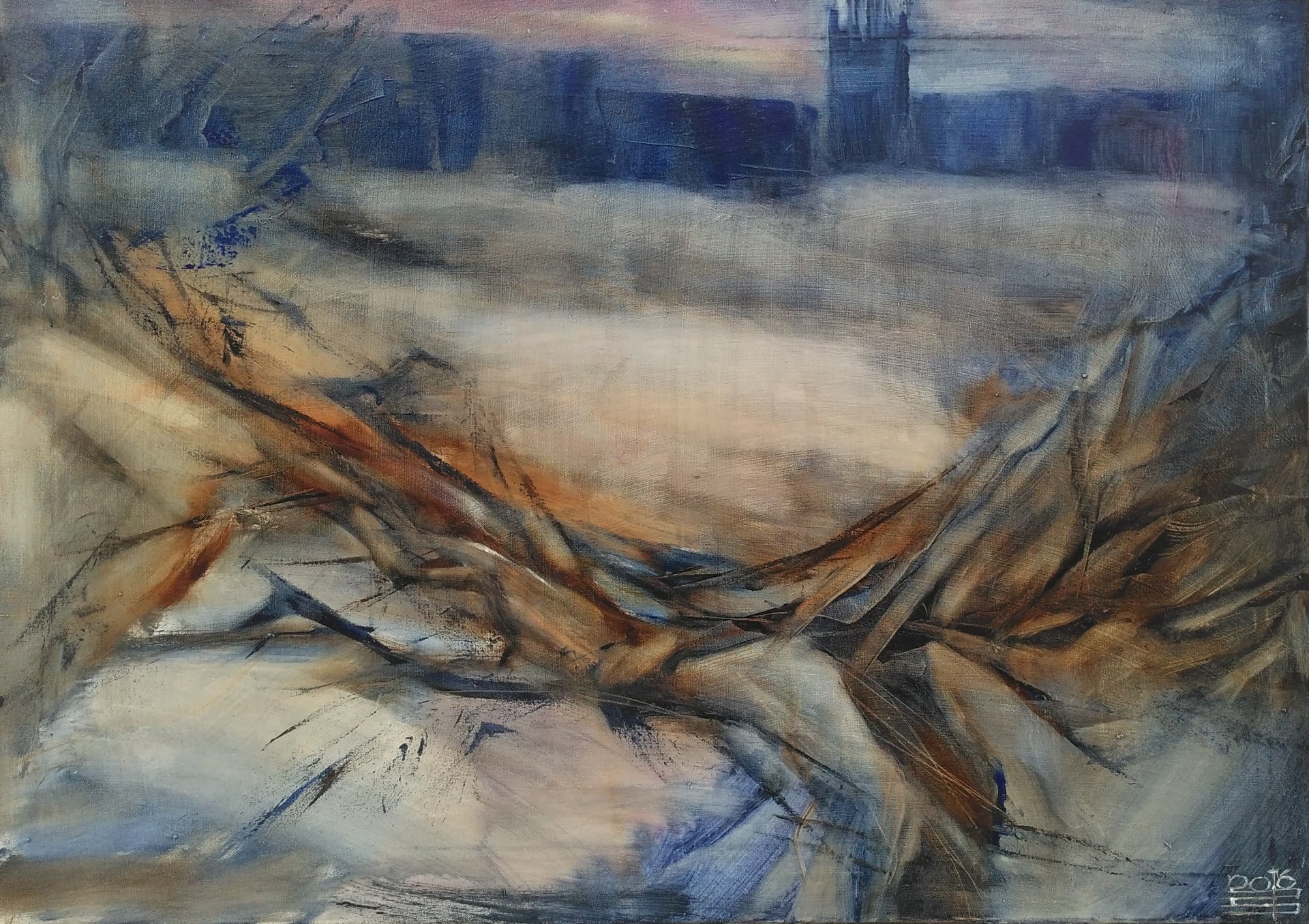 House with a spire Painting by Vladimir Simakov