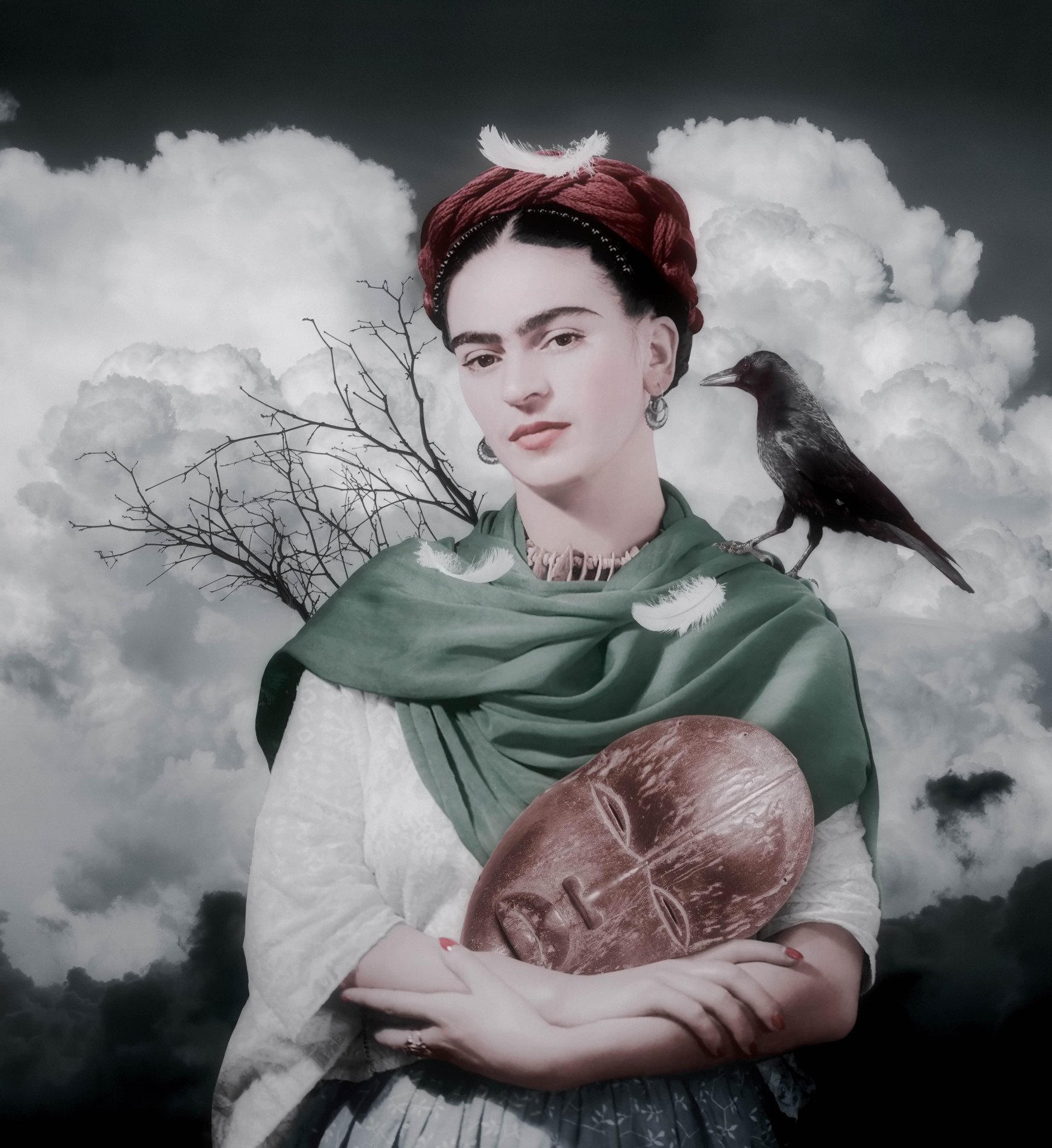 Portrait of Frida Drawing - Tan Demirci - Jose Art Gallery