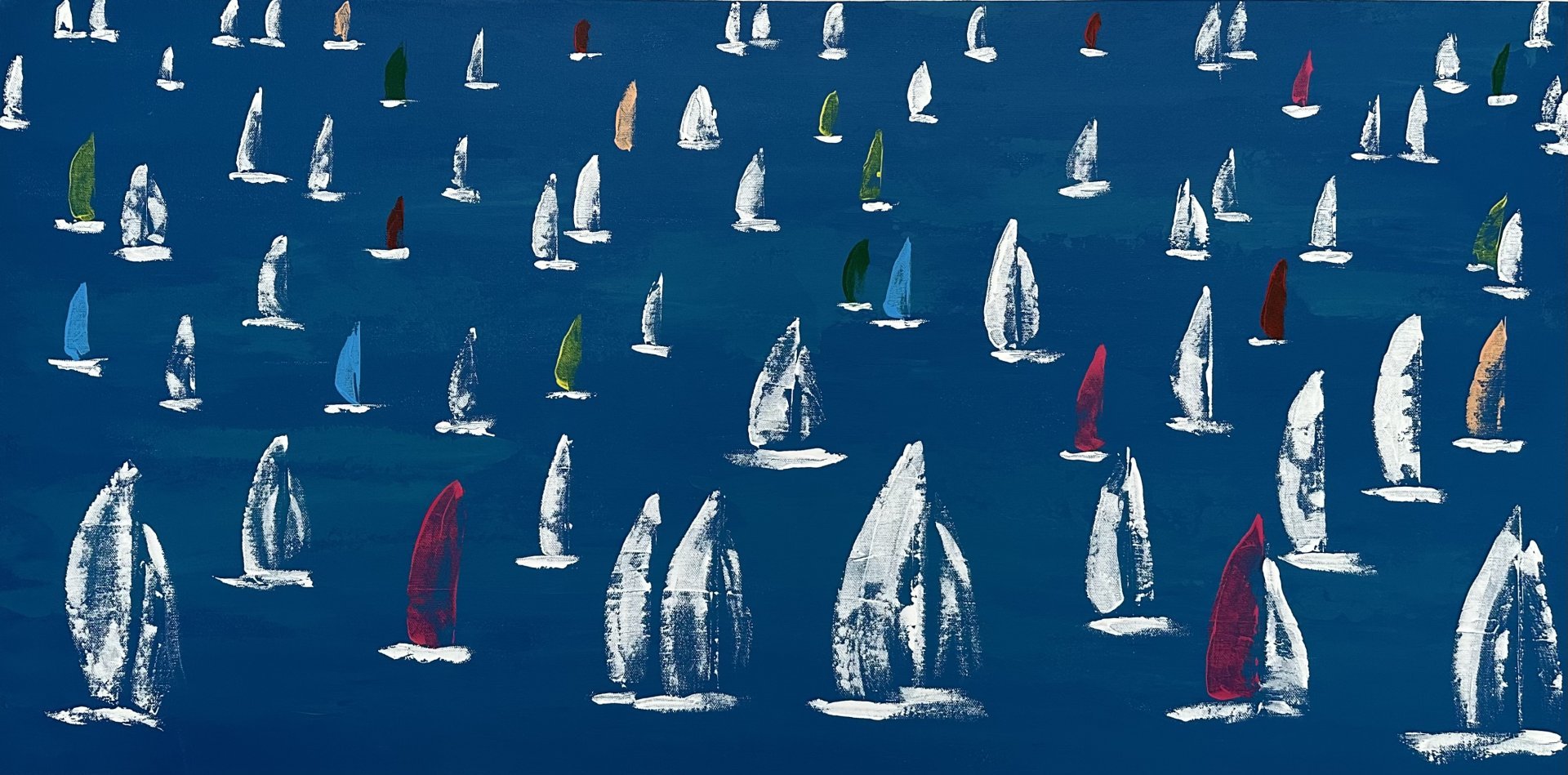 Regatta Painting by Olga PRASOL - Jose Art Gallery