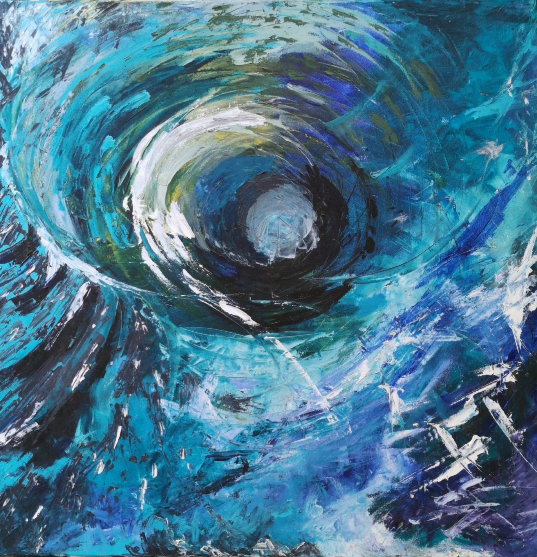Blue Vortex Painting by Sonia Enache - Jose Art Gallery