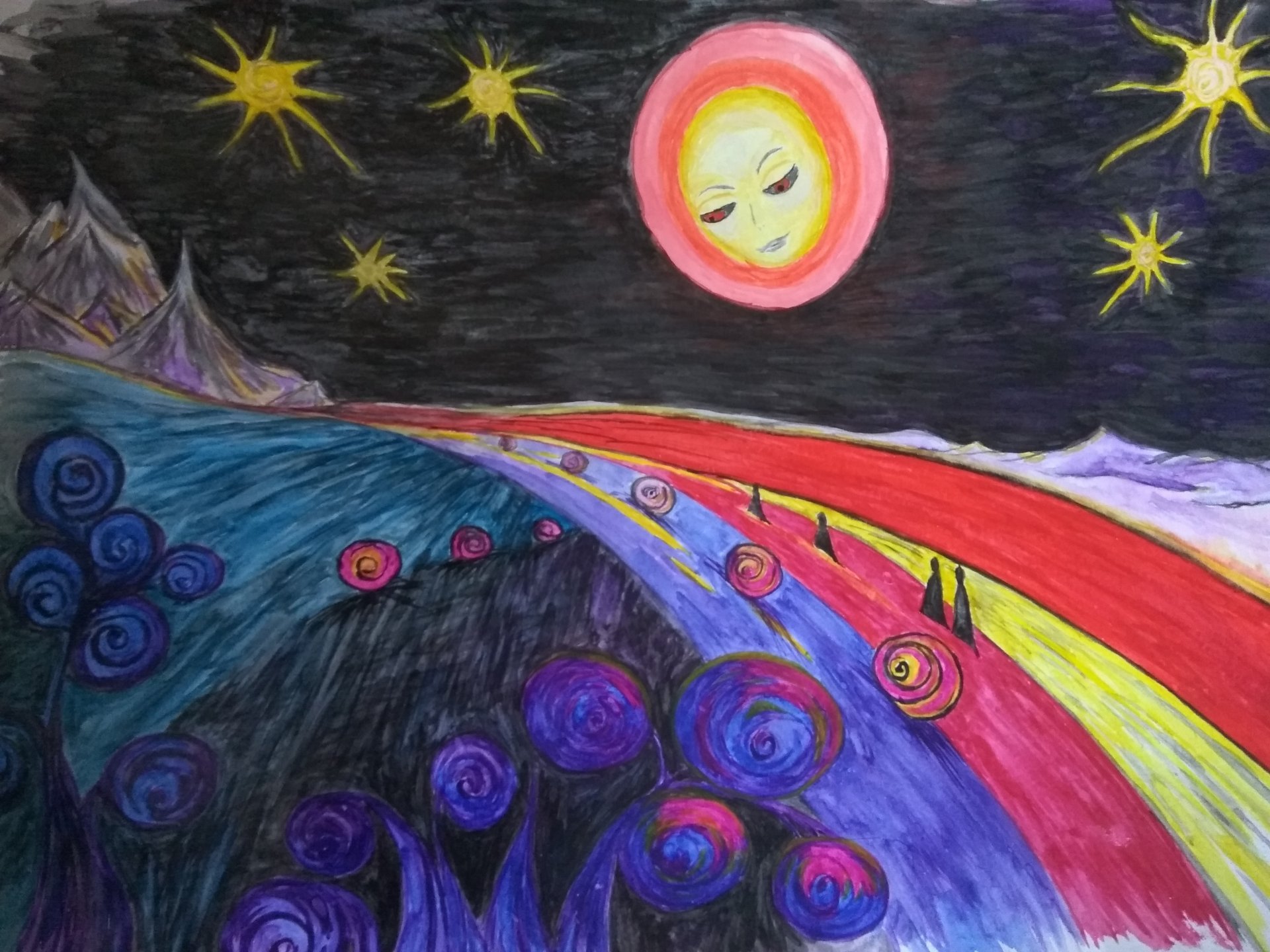 Moon River Painting by Gretchen - Jose Art Gallery