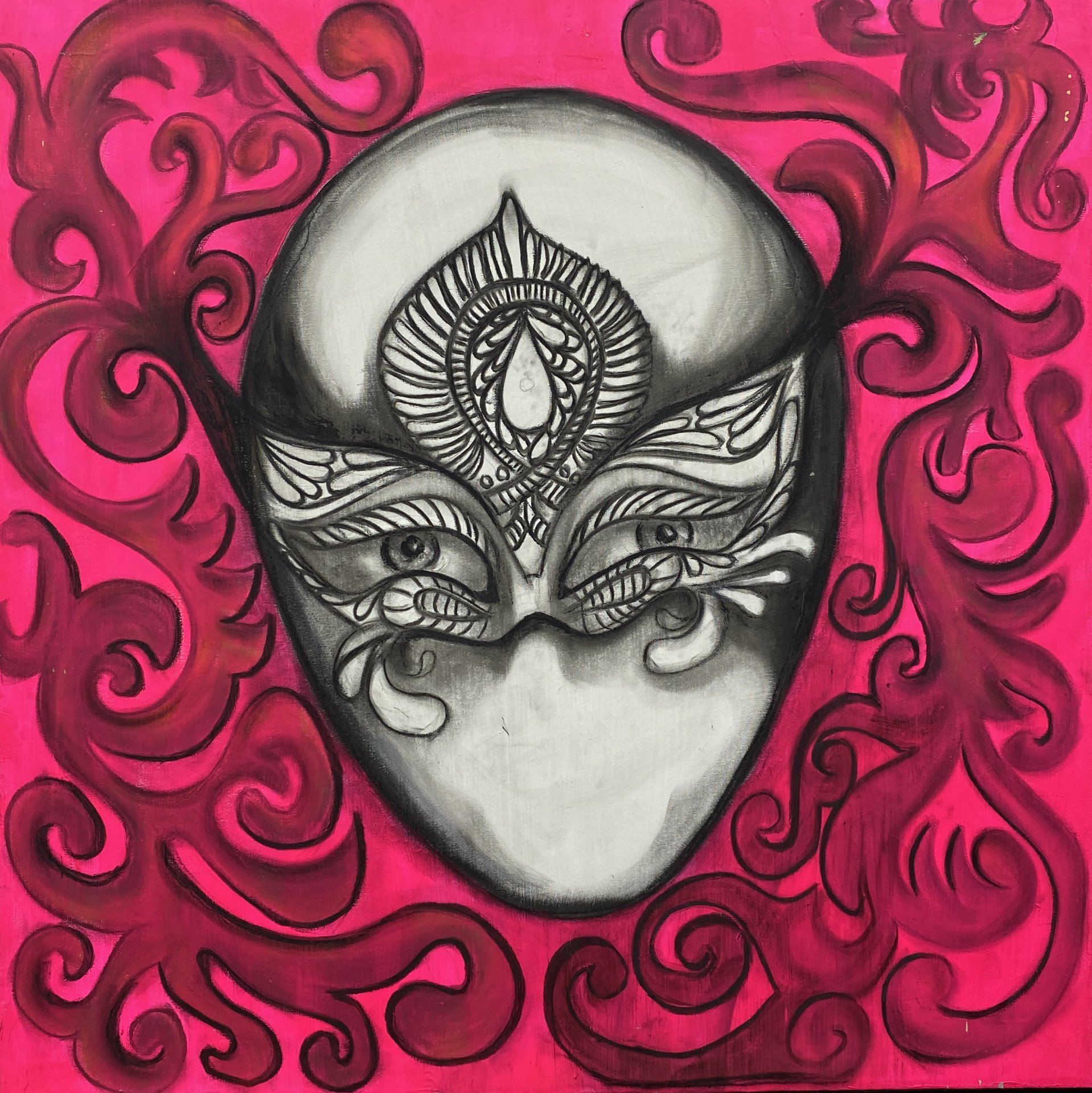 Alien Mask Painting by Lidiya Spivakovska - Jose Art Gallery