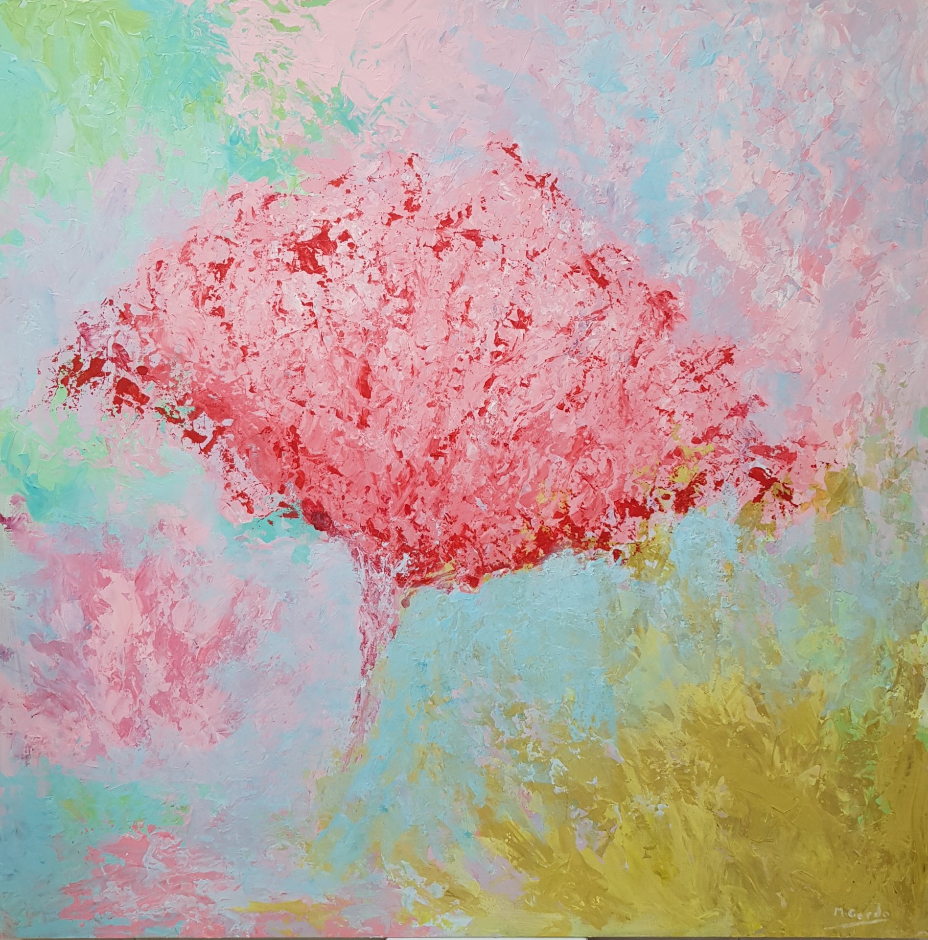 Open flower Painting by Mercedes Gordo - Jose Art Gallery