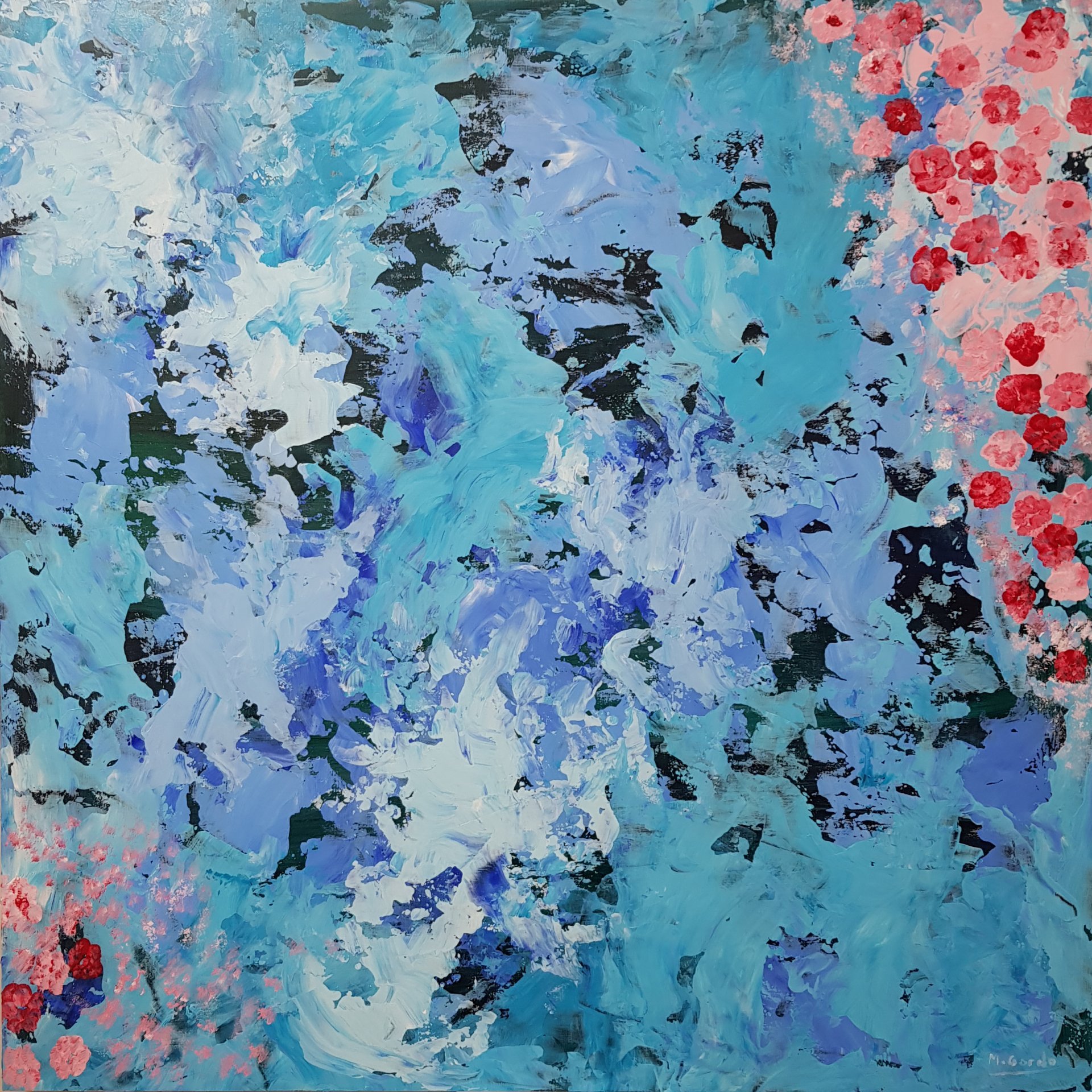 Roses in the sea Painting by Mercedes Gordo