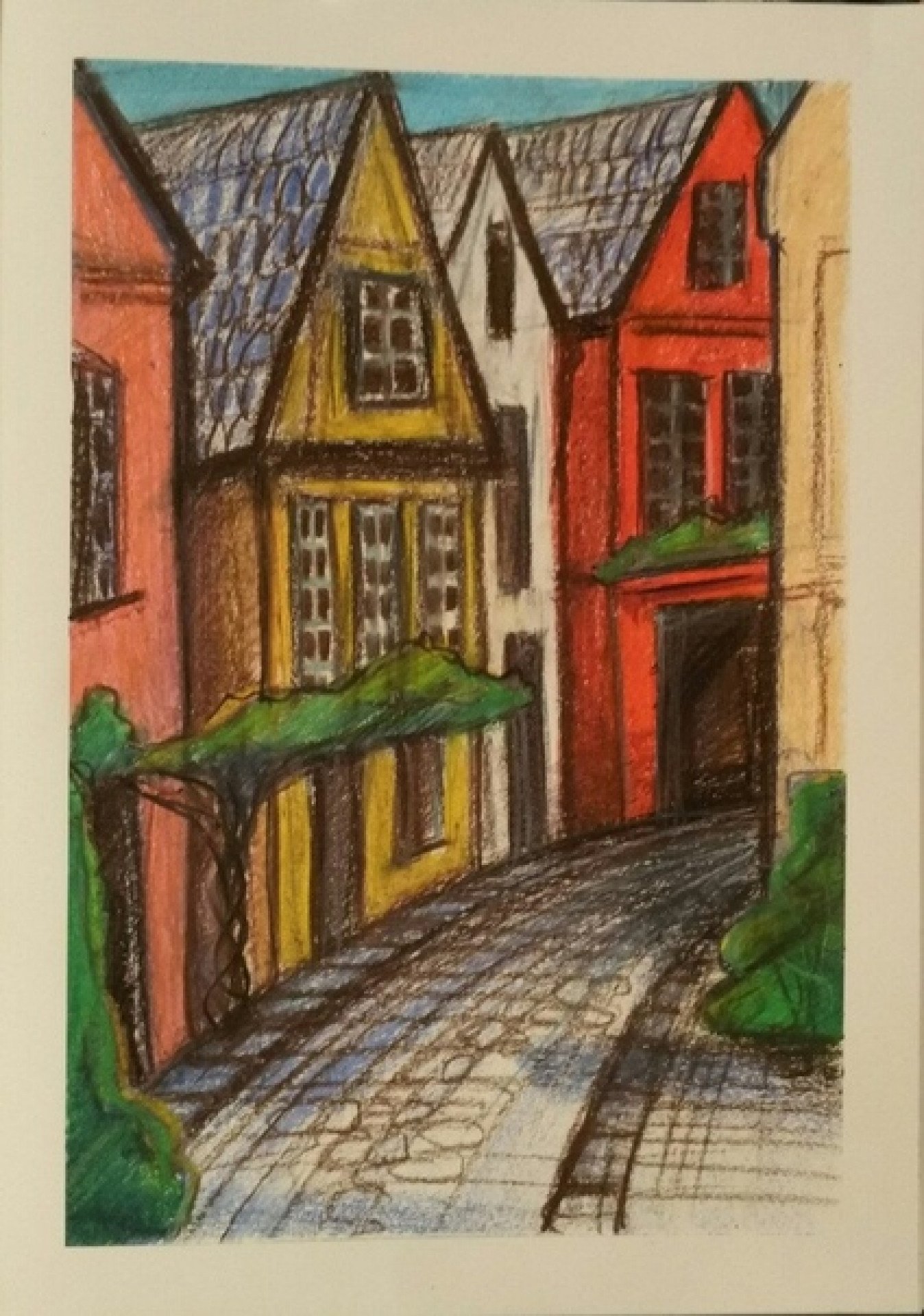 Red house Drawing - Olga Yuzhik - Jose Art Gallery