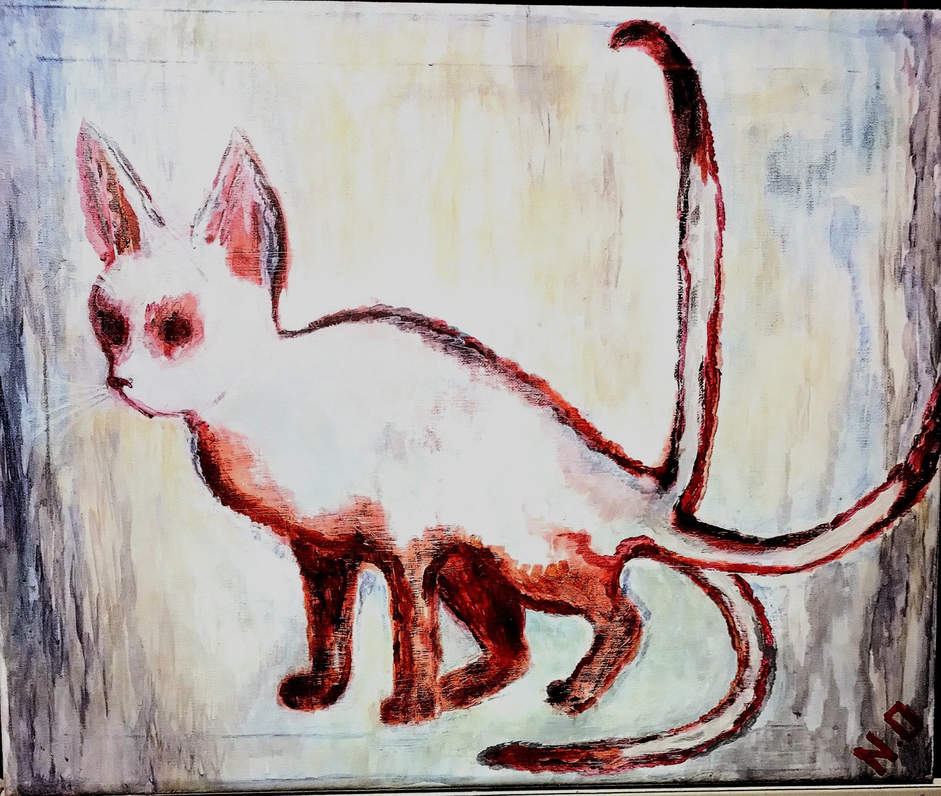 Meow . Three cat moods Painting by Tatiana V