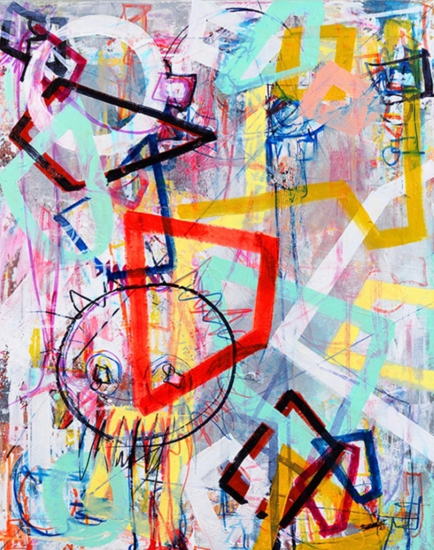 Triangle of life Painting by Ndak Fall - Jose Art Gallery