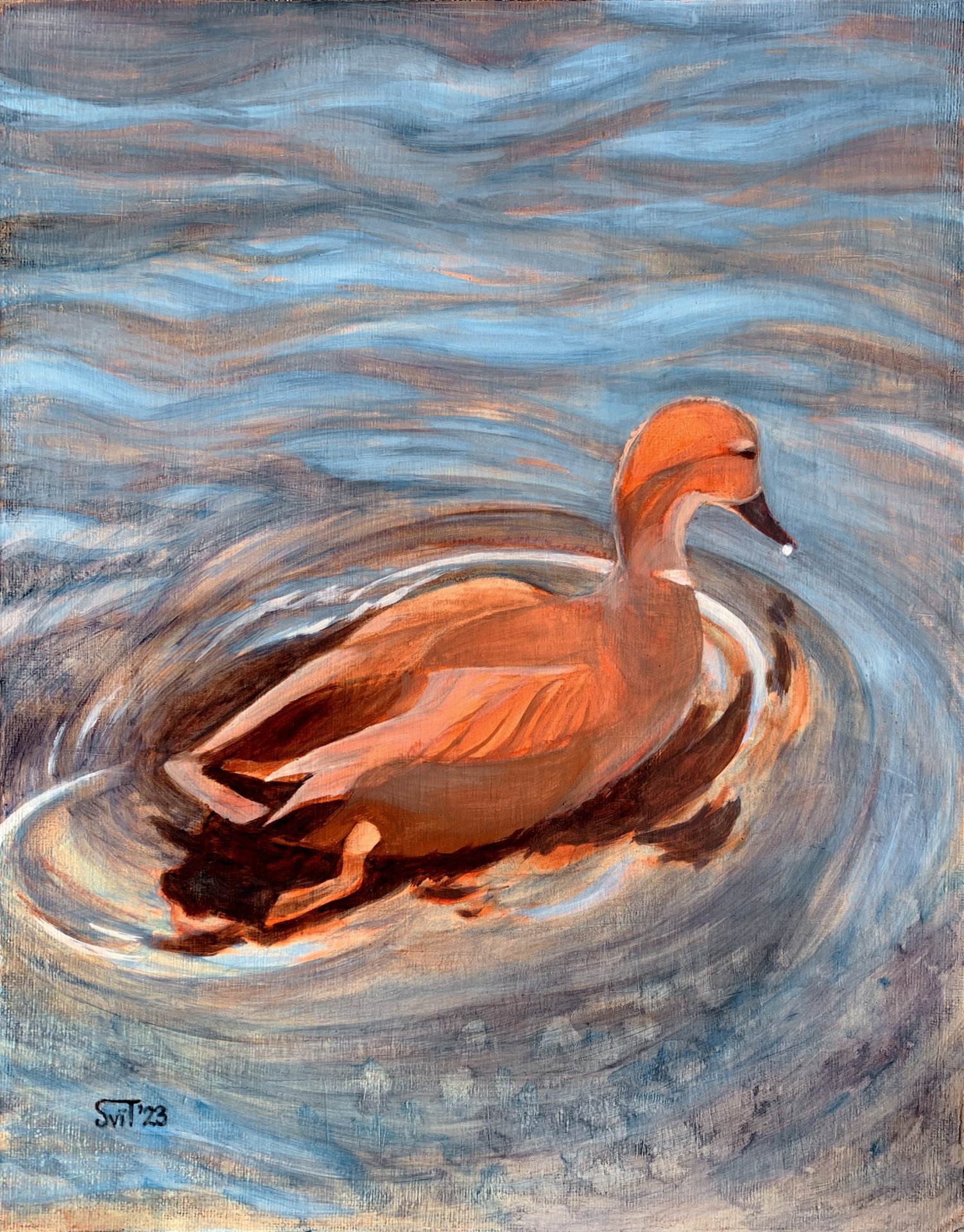 Gadwall Painting by Svitlana Tetokina - Jose Art Gallery
