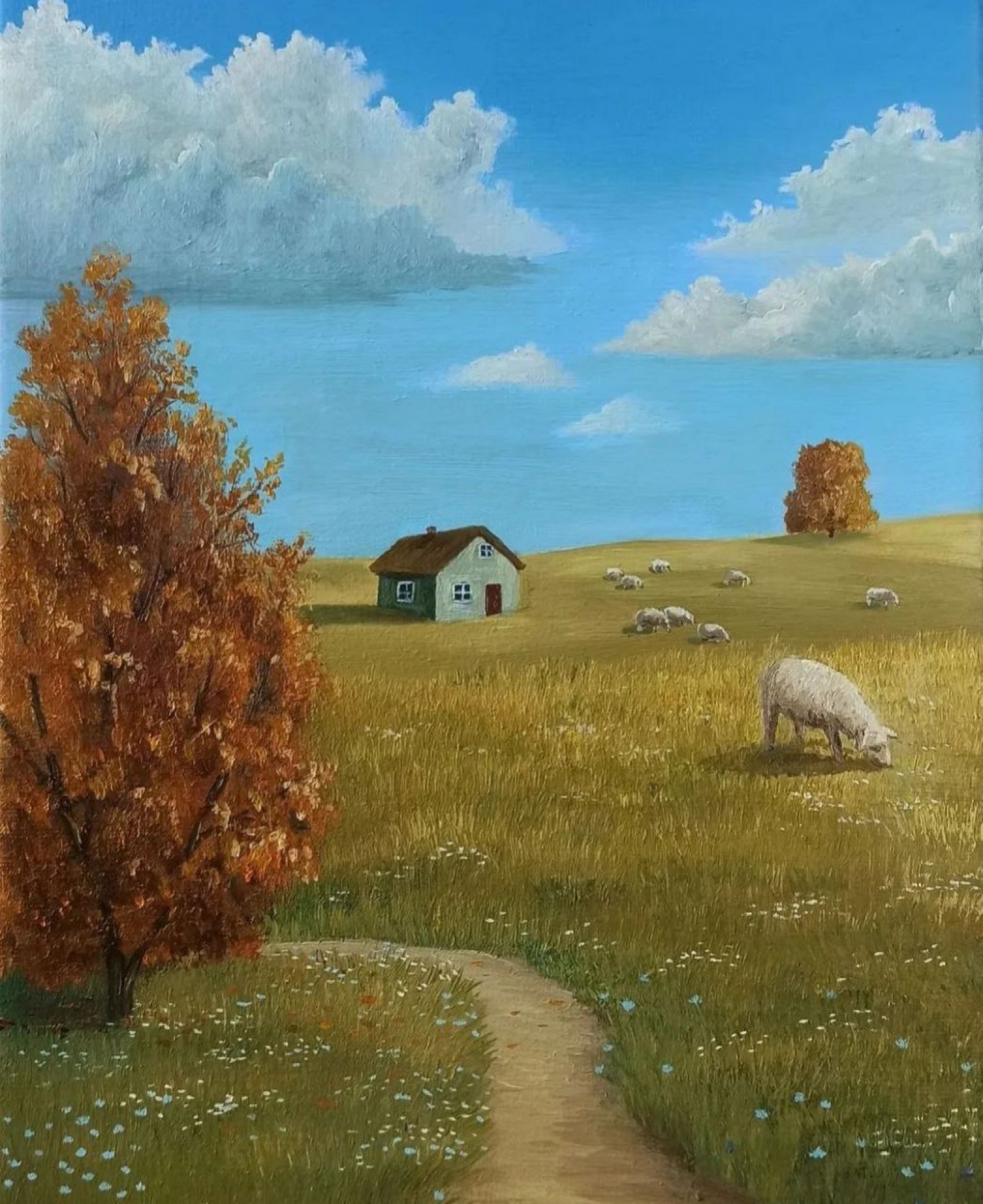 In the countryside Painting by Sofiya Bryuhovich