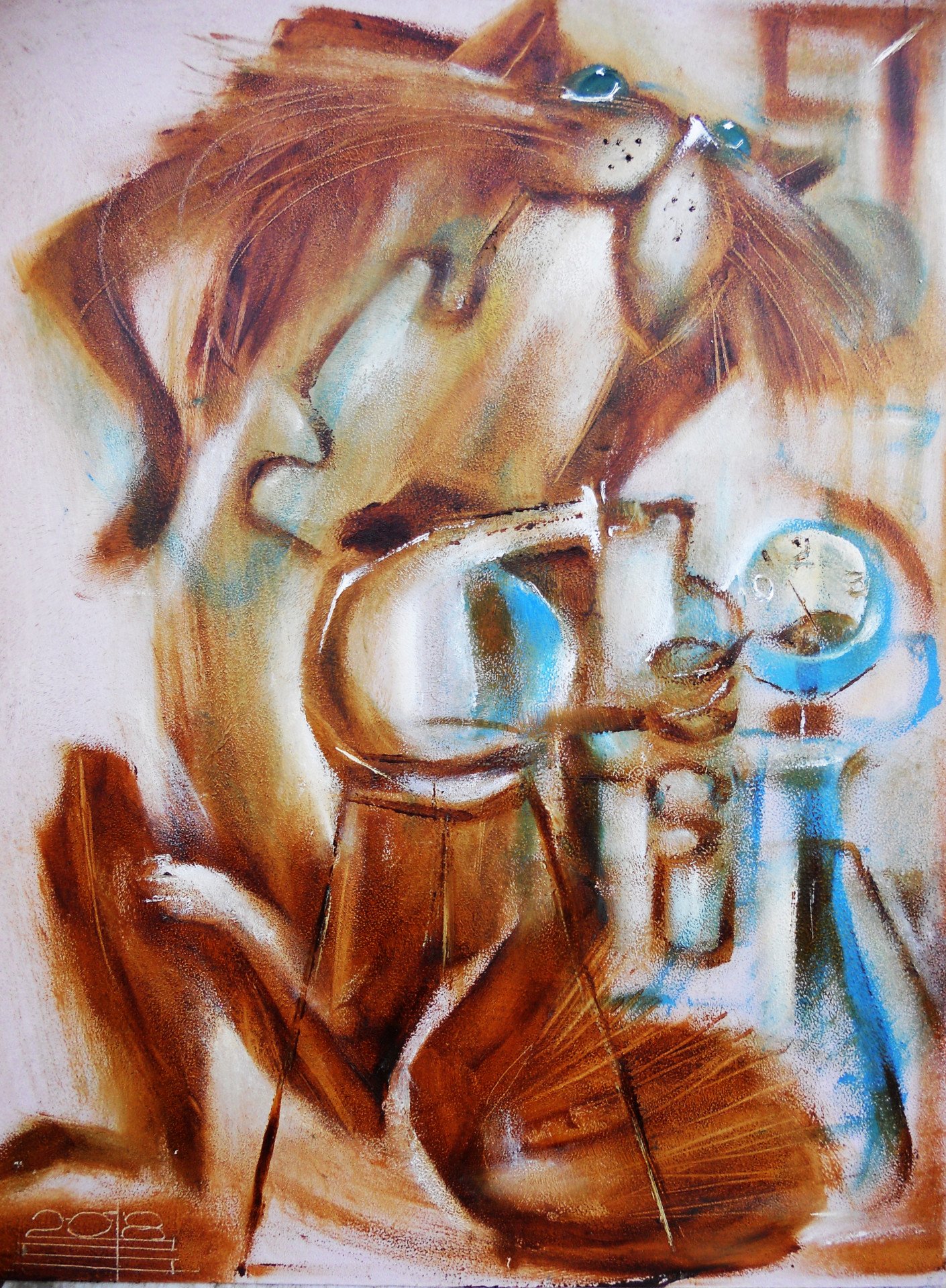 Cat-the alchemist Painting by Vladimir Simakov