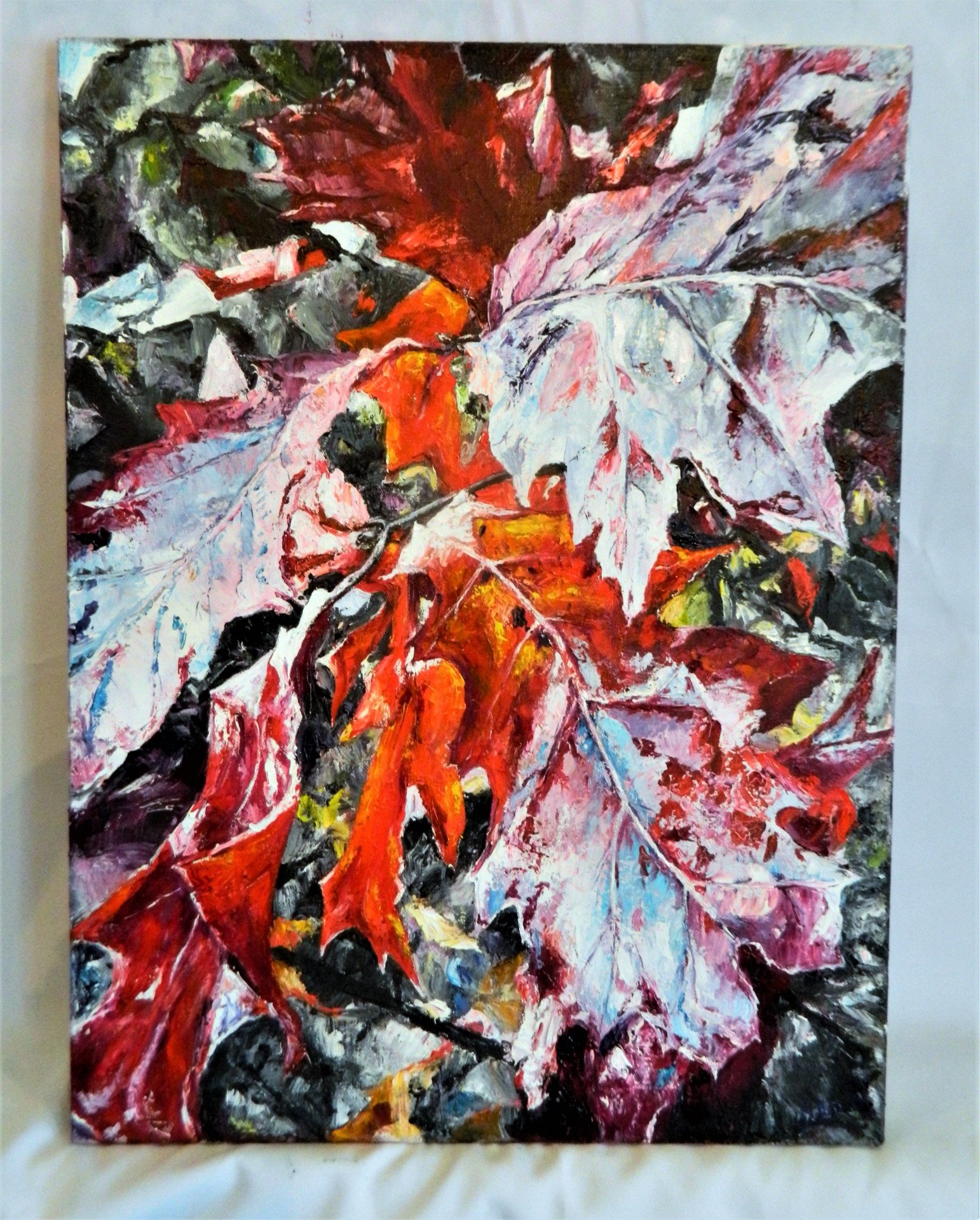 Autumn leaves of jak Painting by olga khobot