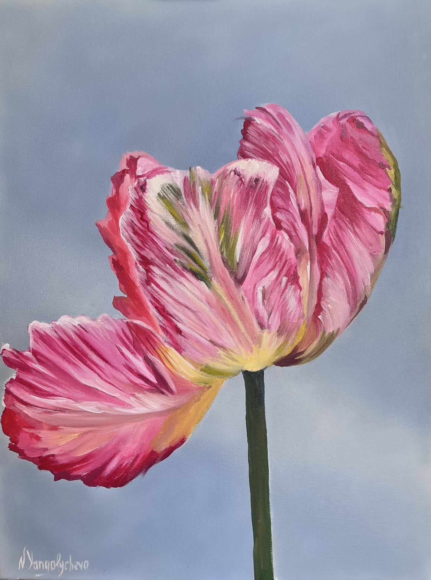 Tulip realistic painting Painting by Natalia Yangalycheva
