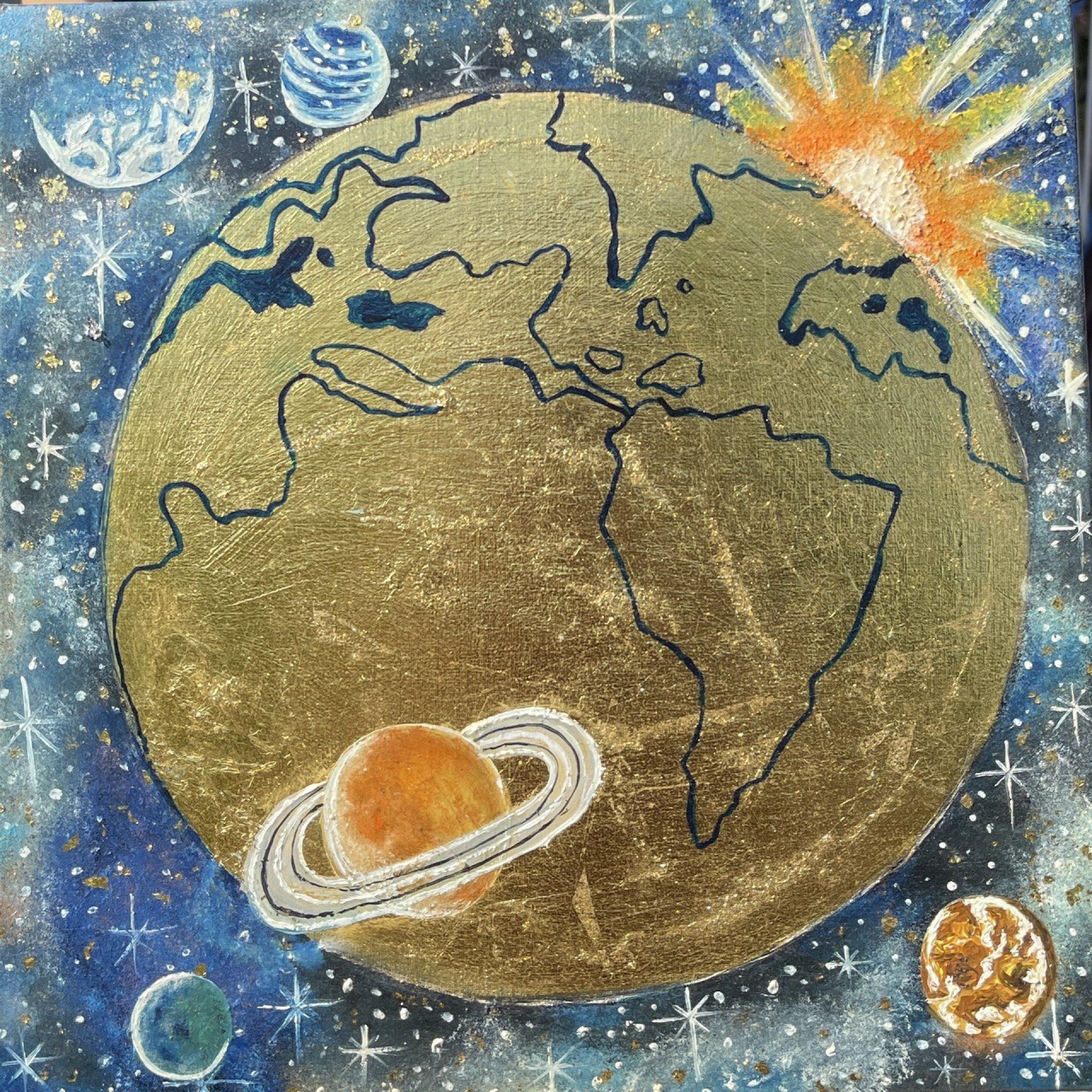 Planets and stars Painting by Alona - Jose Art Gallery