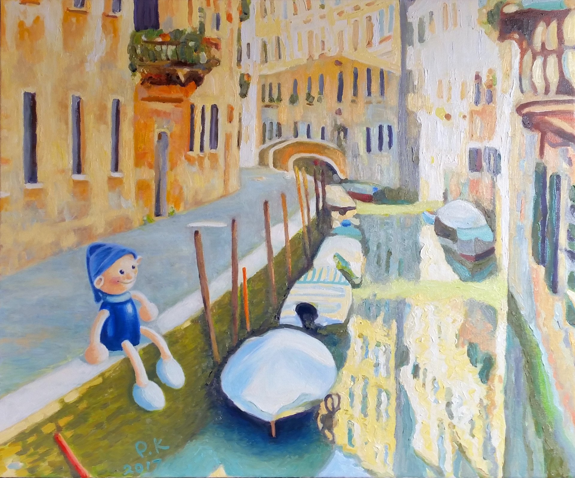 Venice Reflection - Elf Painting by Pei-Kang Hsu