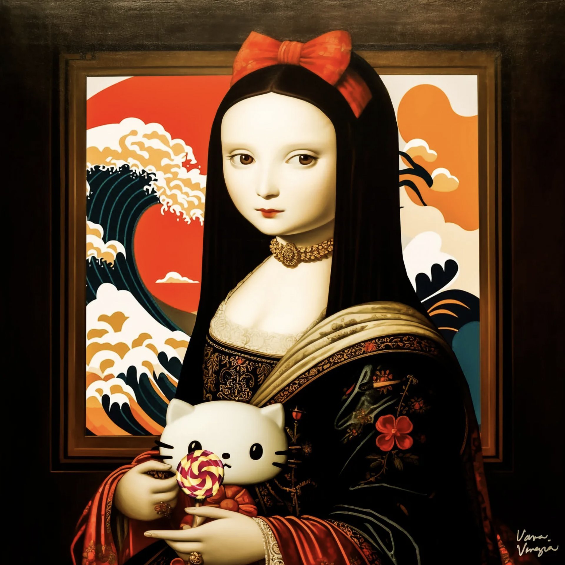 Japanese Monalisa Digital Art - Vava Venezia Dellert