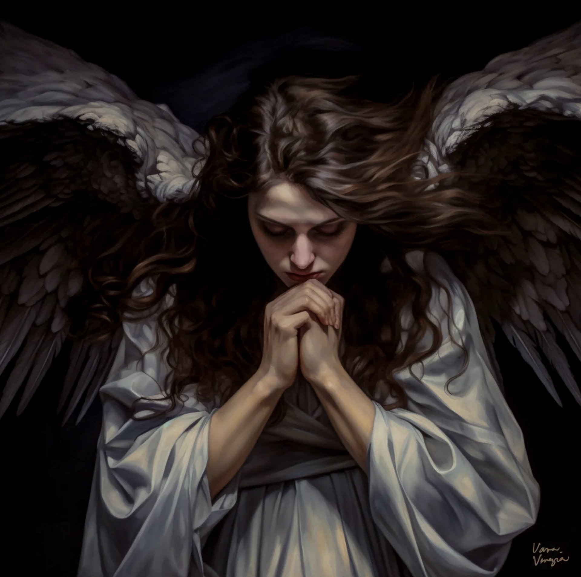 Angel in Prayer Photography - Vava Venezia Dellert - Jose Art Gallery