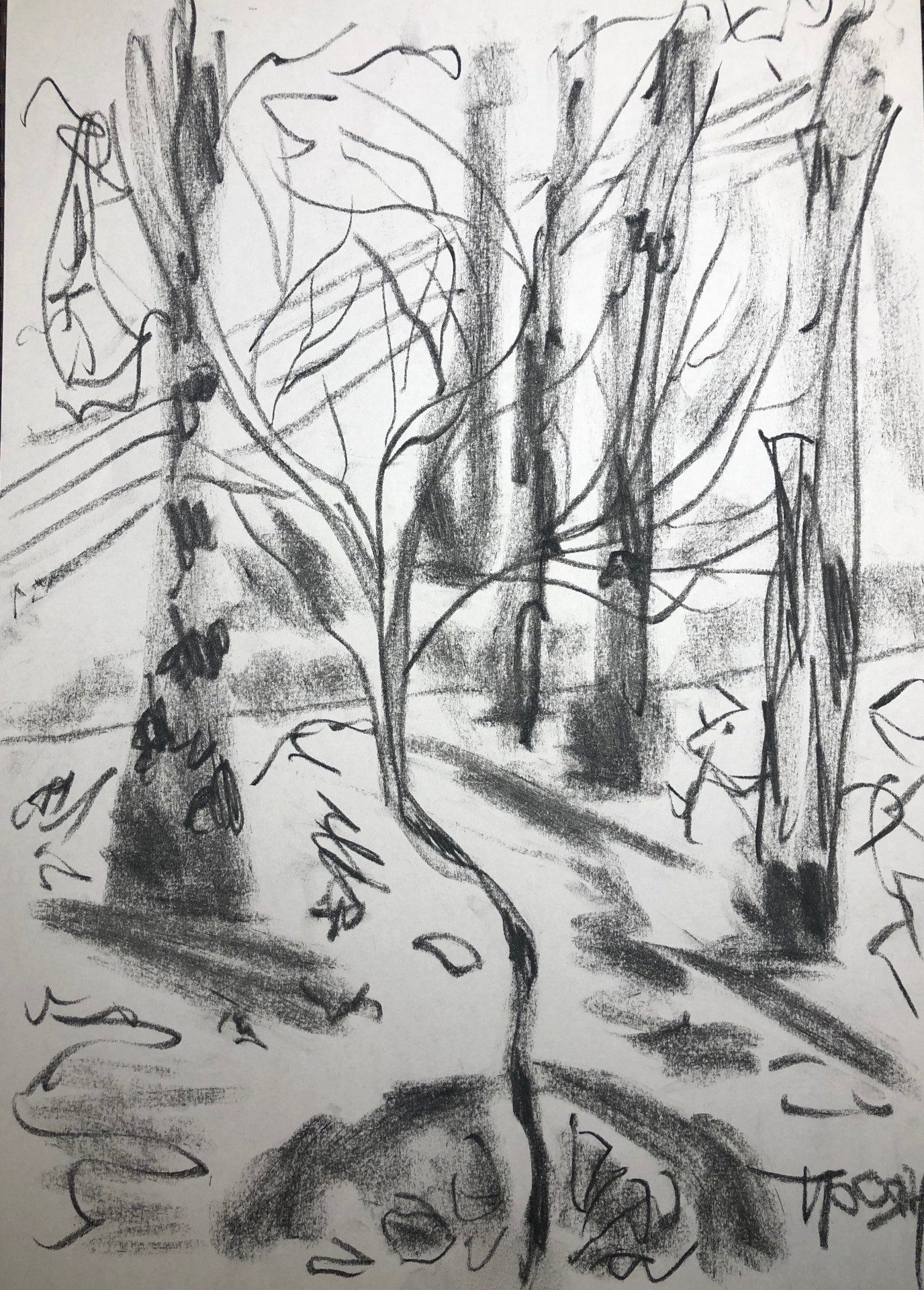 In the park Drawing - Oleg Troyan - Jose Art Gallery