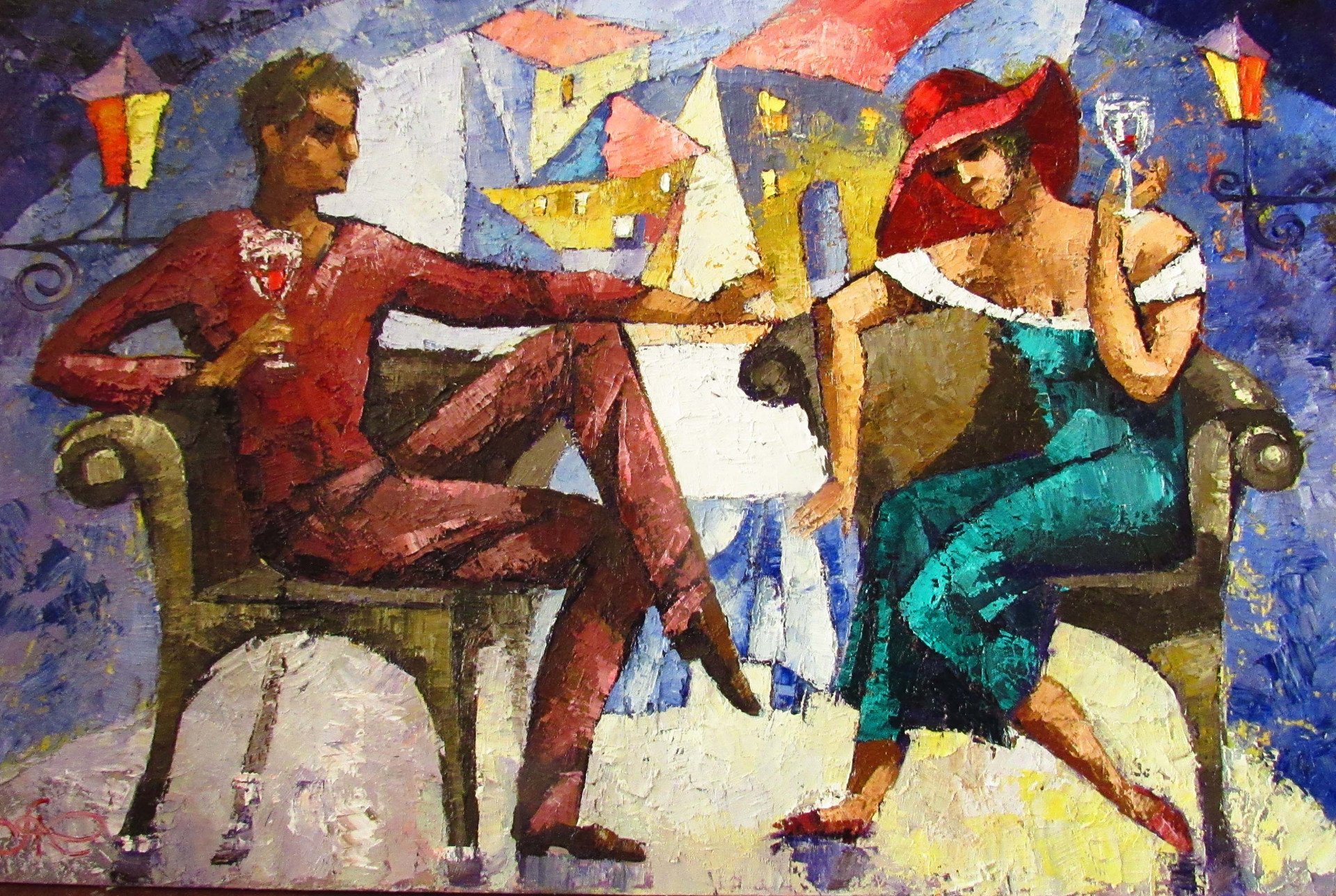 Conversation Painting by Anna Kolos - Jose Art Gallery